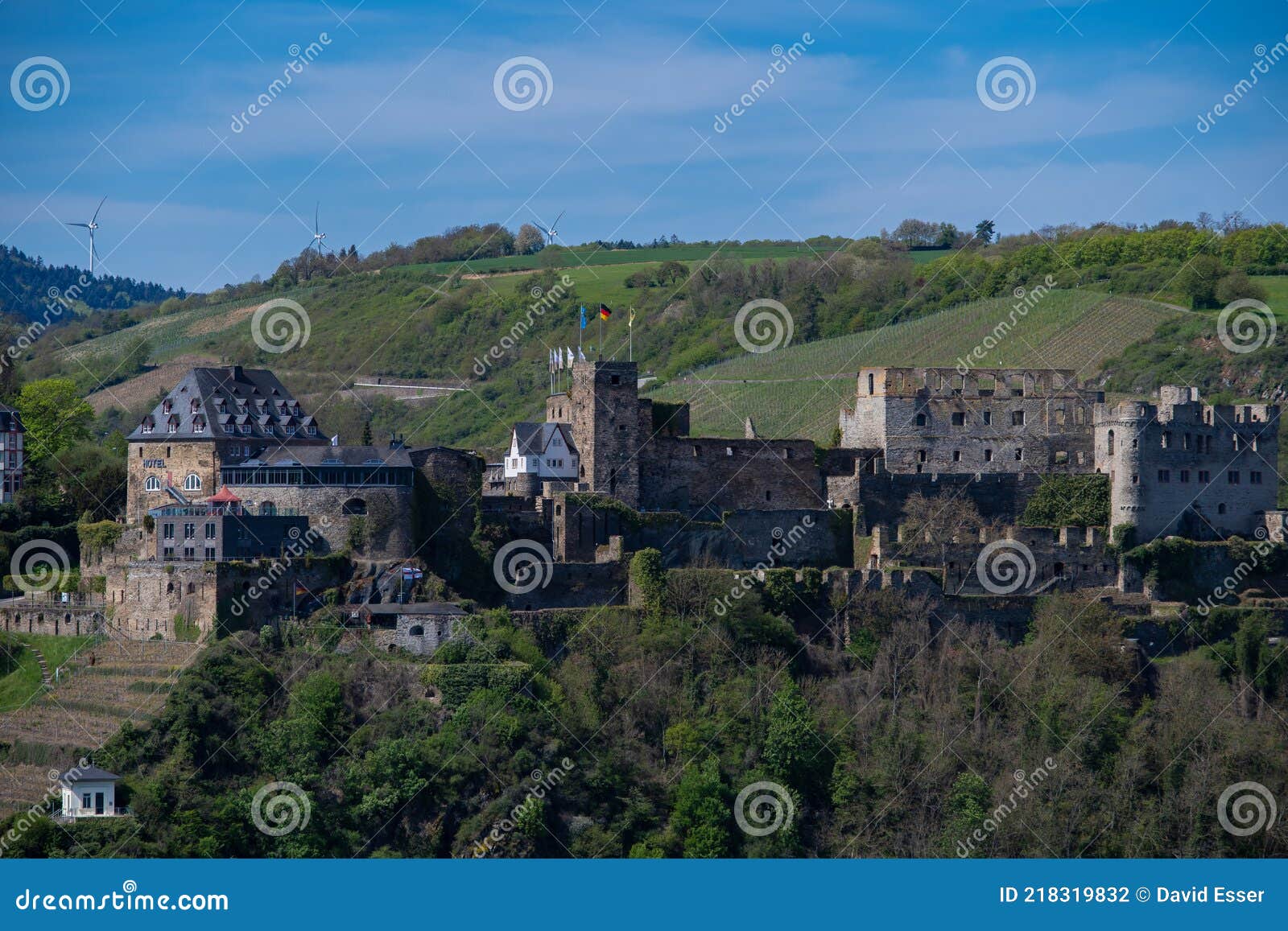 The View of Rheinfels Castle Stock Photo - Image of landscape, panorama ...