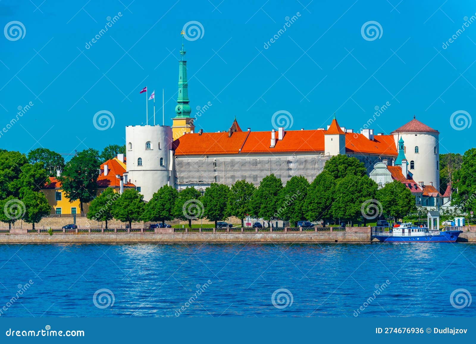 View of the Riga Castle from the Other Side of the Daugava River Stock Photo - Image of ...