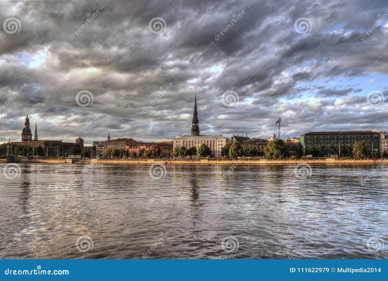 View of Riga City from the Riverside Editorial Stock Image - Image of ...