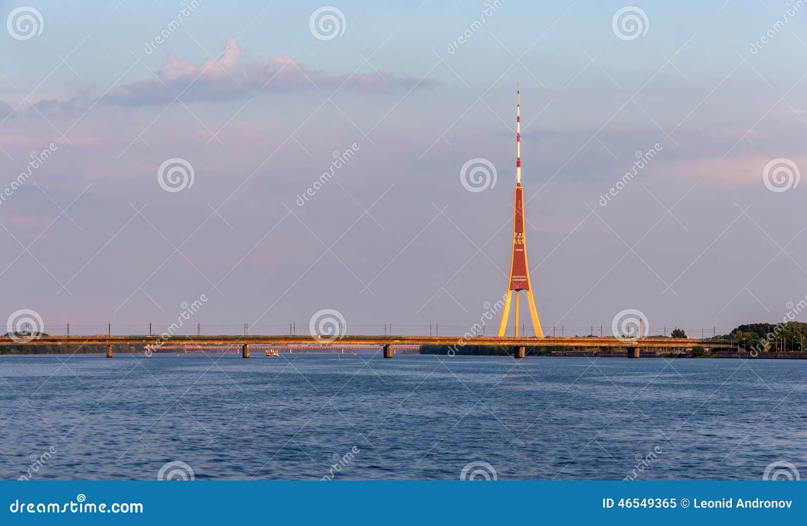 View of Riga TV Tower - Latvia Stock Image - Image of dusk, baltic ...