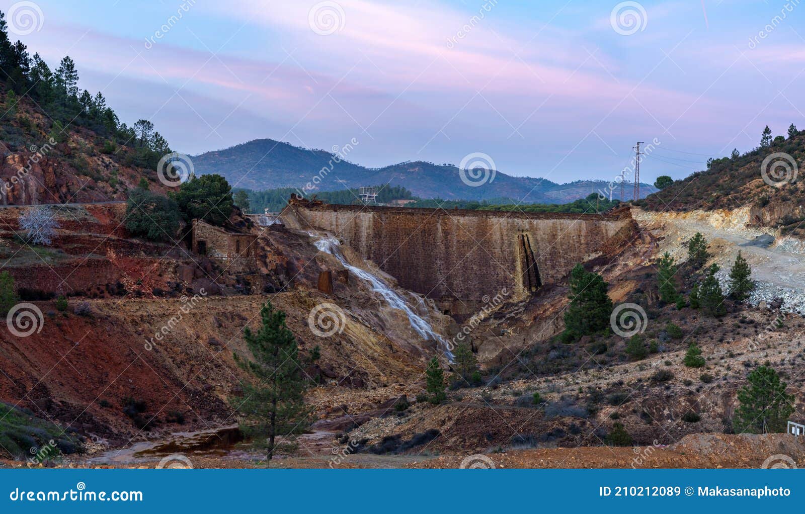 View of the Rio Tinto Mining Area with Abandoned Mines and Buildings ...