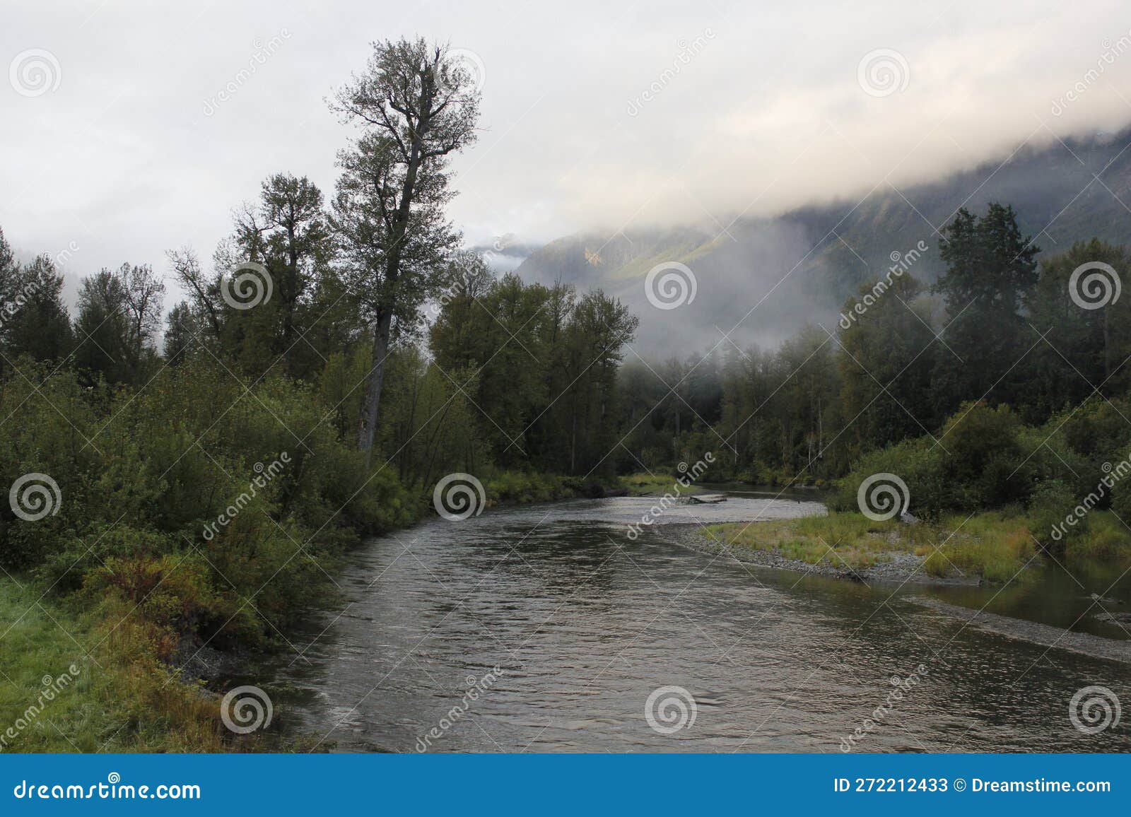 River and Mountain View in Canada Stock Image - Image of reflection ...