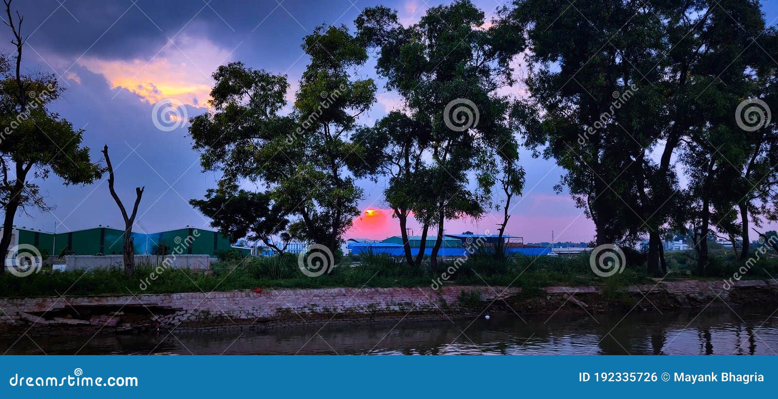 View at river bank stock photo. Image of dusk, nature - 192335726