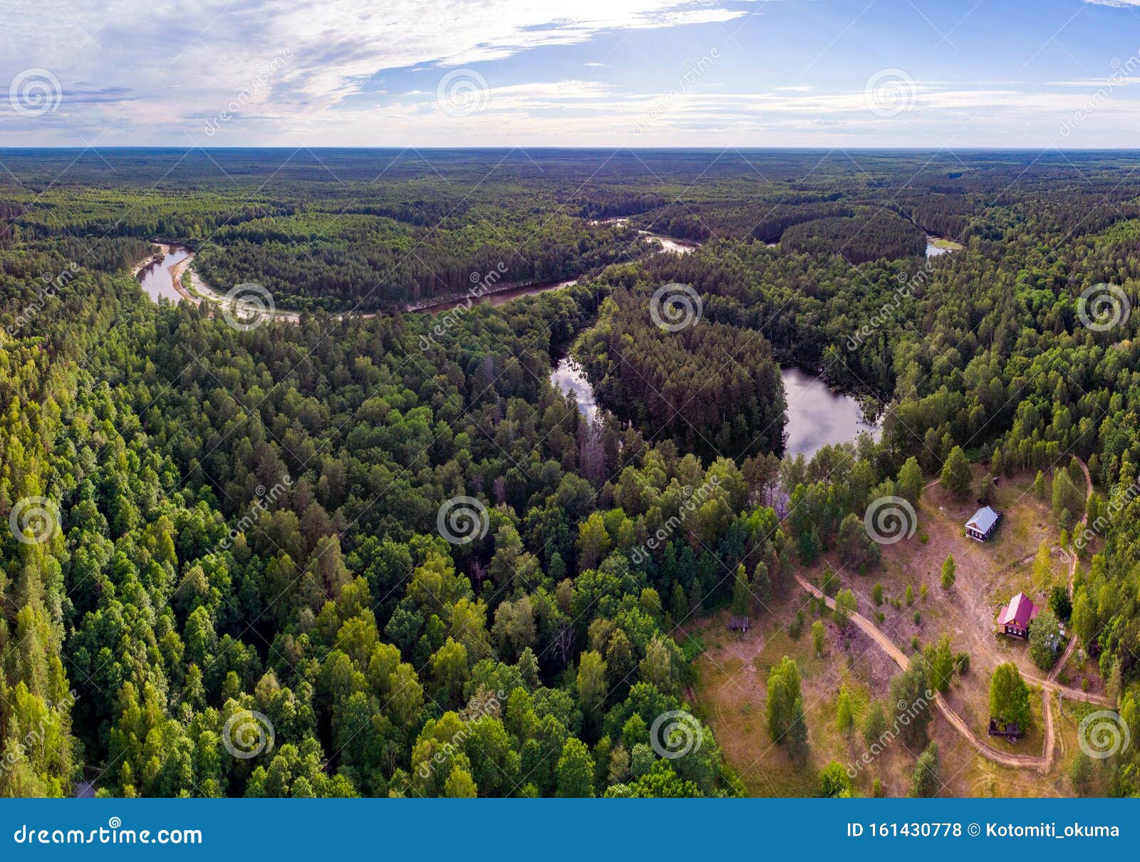 View of the River Flowing through Forest. Aerial Photography Stock ...