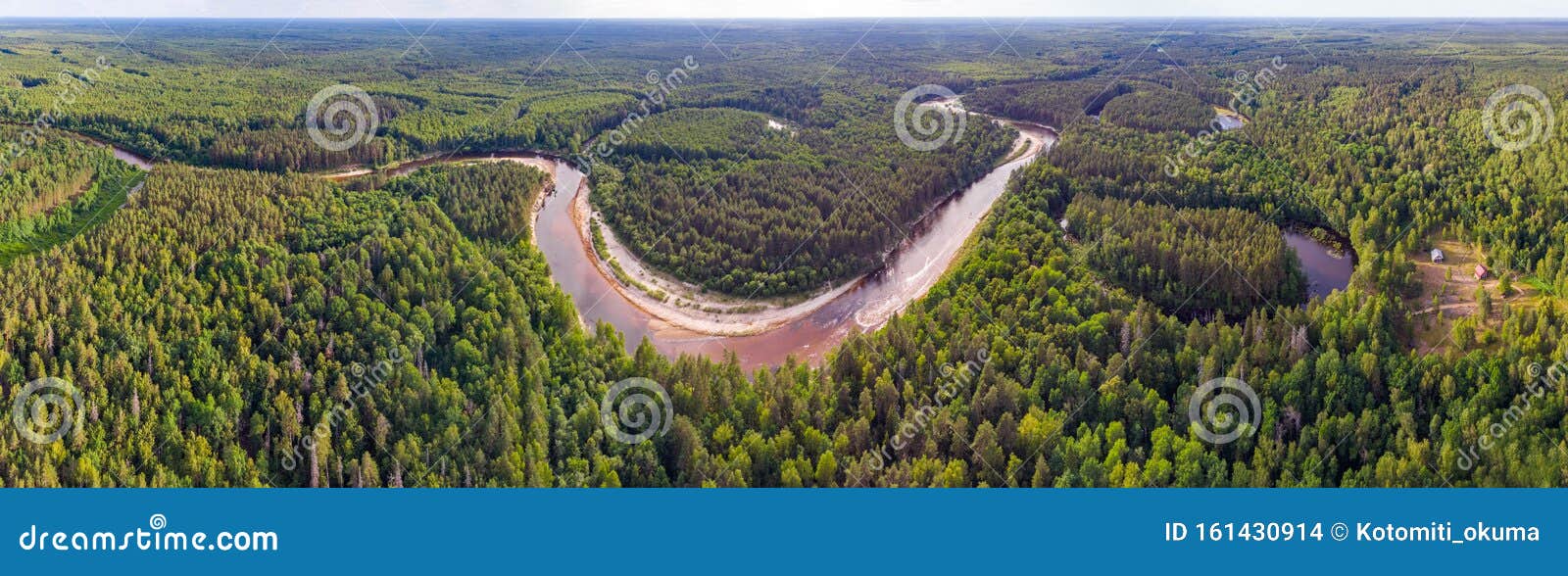 View of the River Flowing through Forest. Aerial Photography Stock ...
