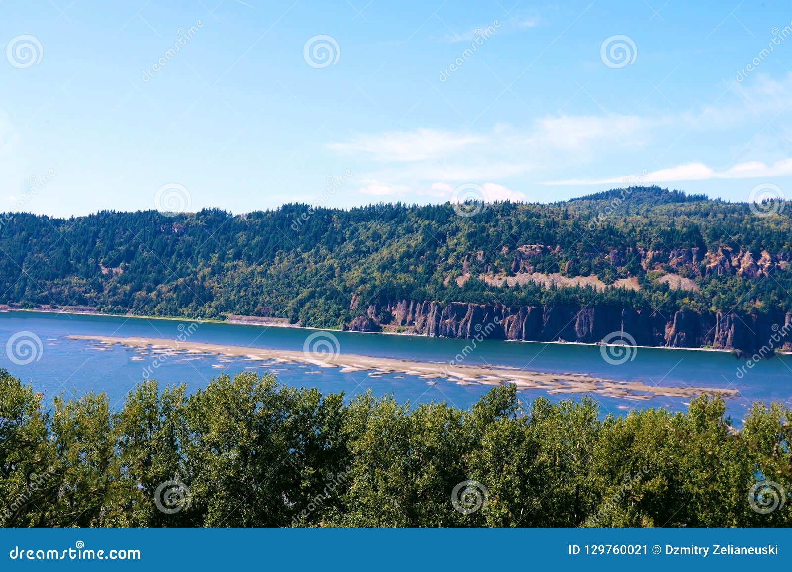 View of the River and the Lake with a Beautiful Sky Stock Image - Image ...
