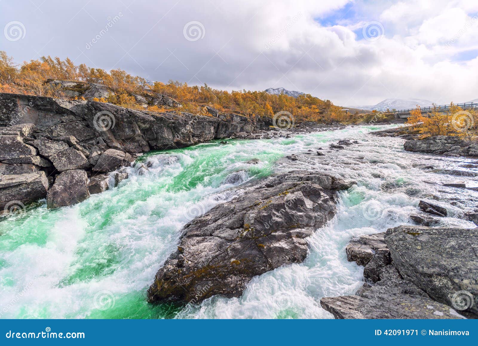 View on river in Norway stock image. Image of bridge - 42091971