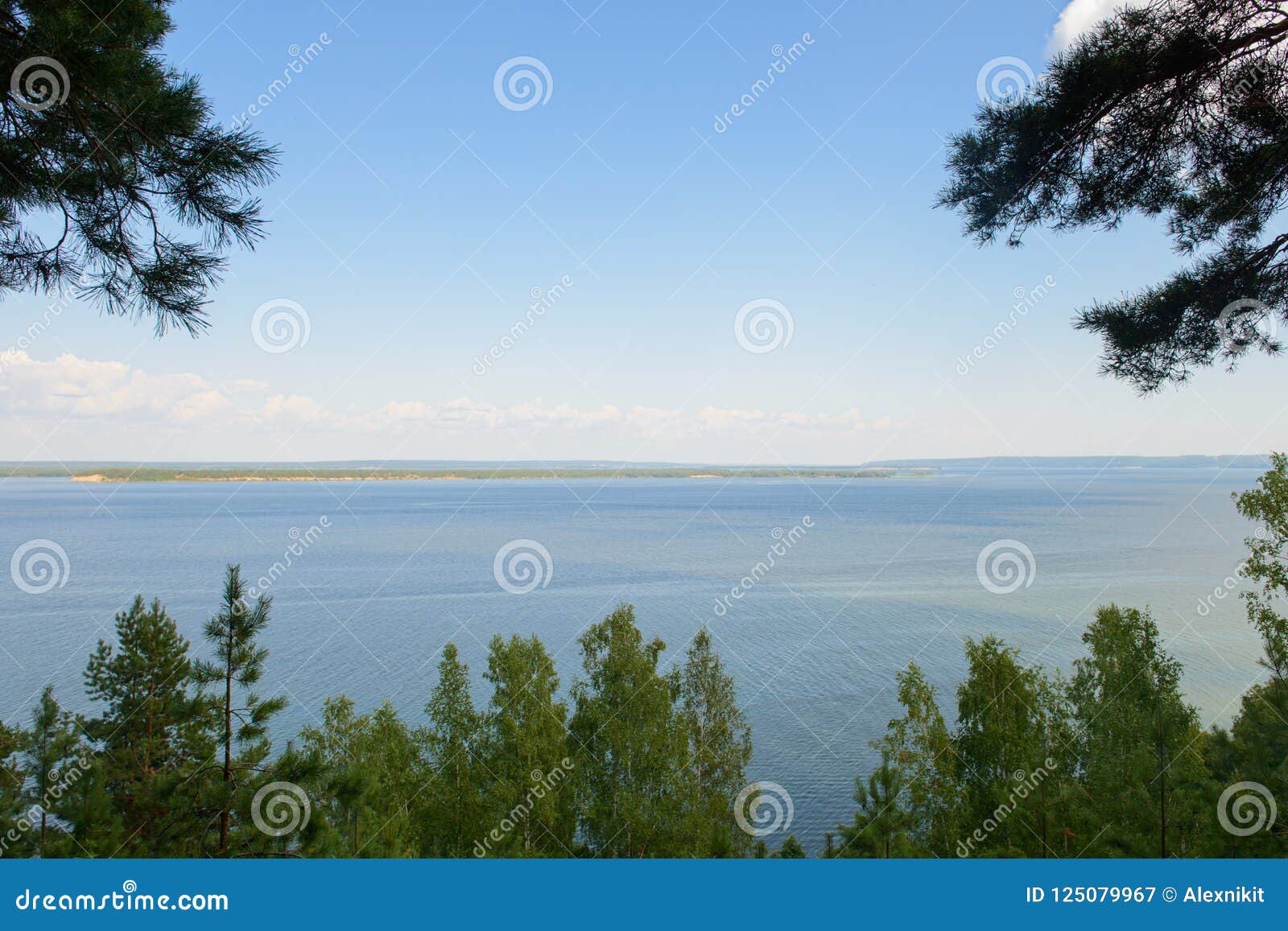 View of the River with the Opposite Bank Stock Image - Image of coast ...