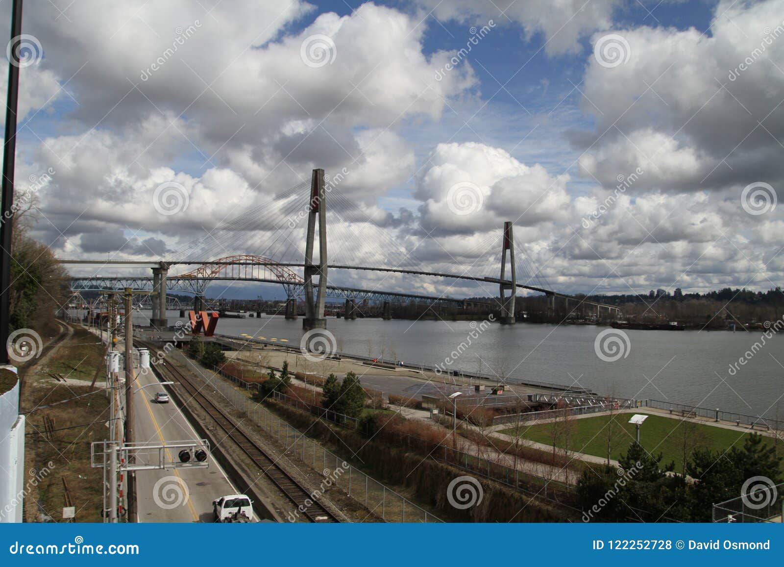 A View of a River with a Road on the Left Side Stock Photo - Image of ...