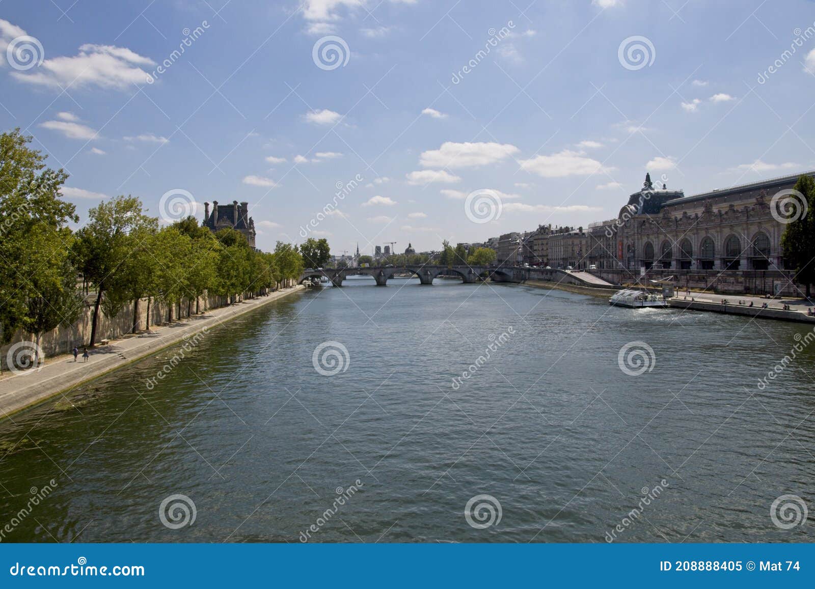 View of the river seine stock image. Image of seine - 208888405
