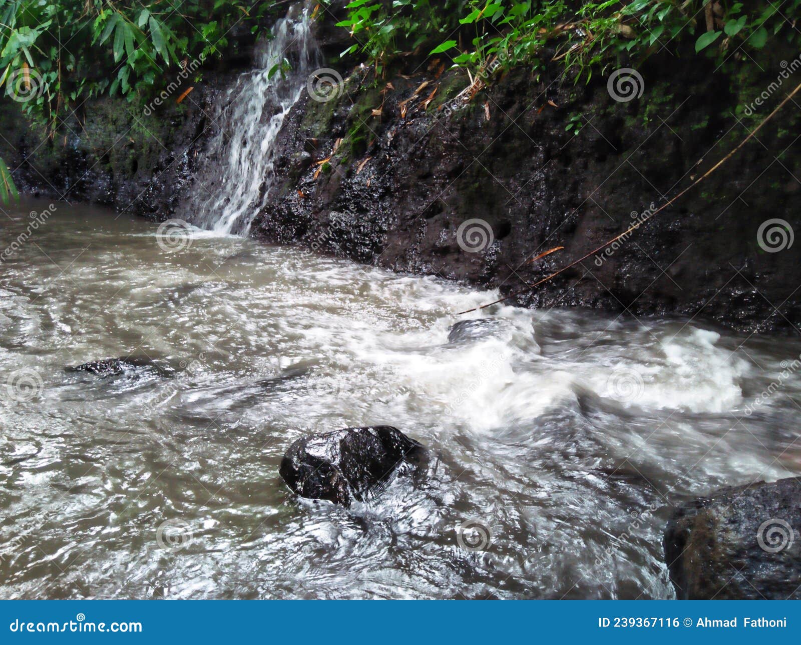 View of a River and Waterfall Stock Photo - Image of jungle, viee ...