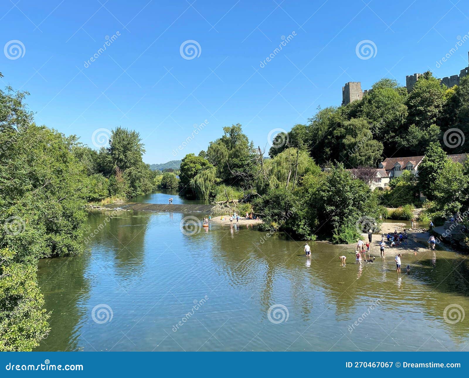 A View of the River Teme in Ludlow Stock Image - Image of view, nature ...