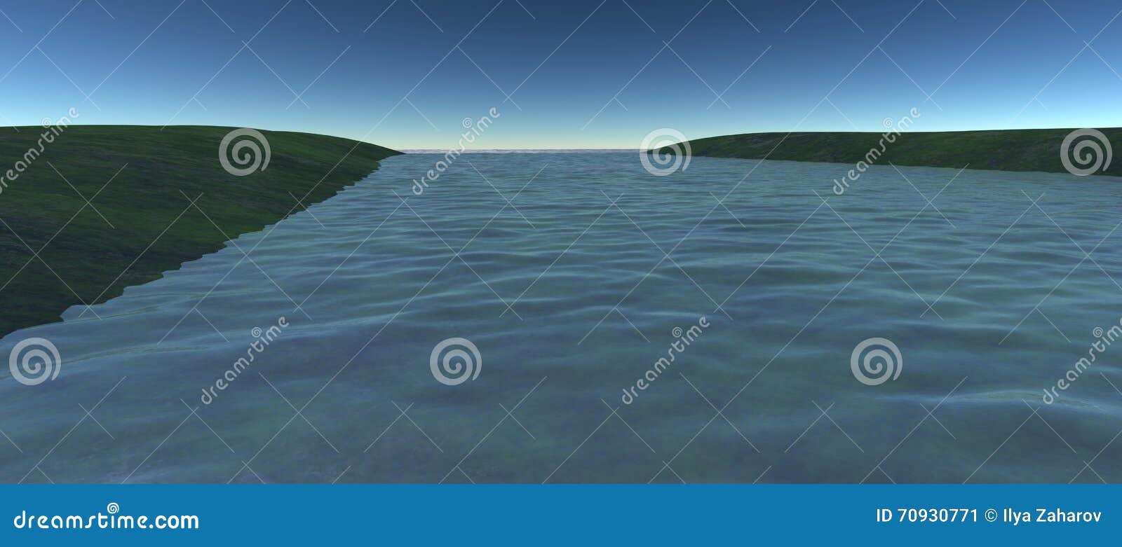 View of a River To a Waterfall. the Horizon is Covered by Clouds Stock ...