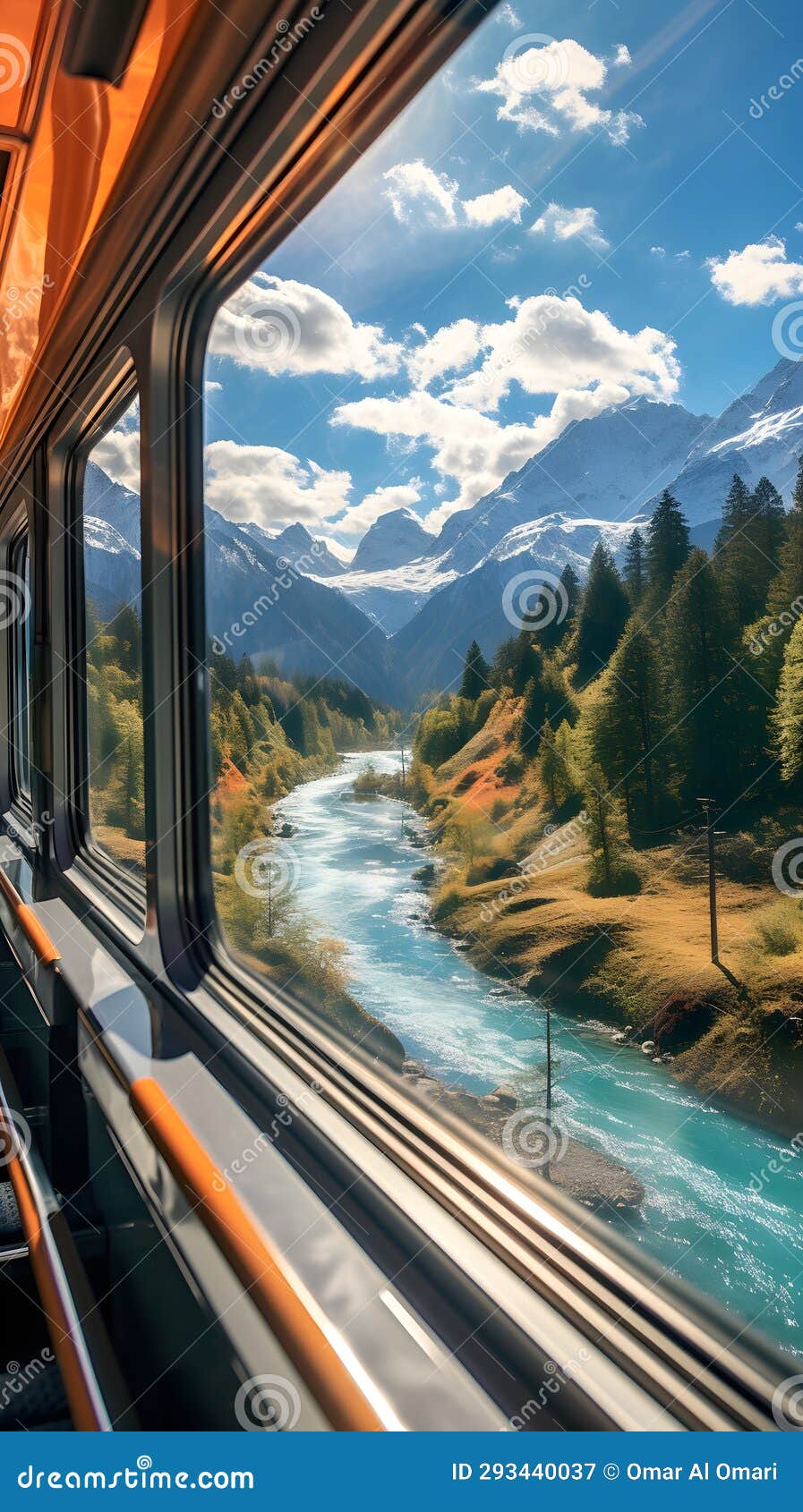 A View of a River from a Train Window.Window View from Train Window ...