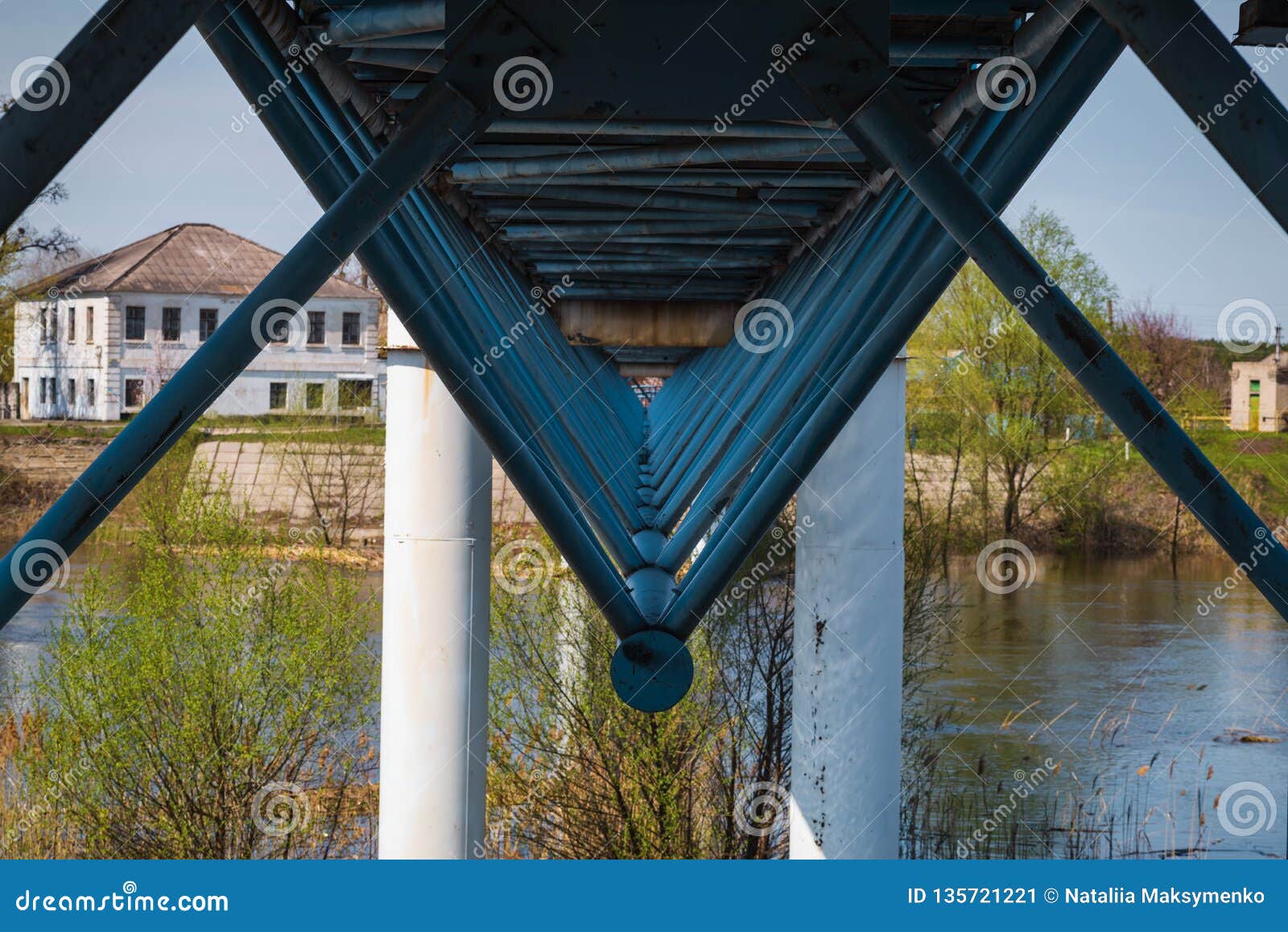 View of the River Under the Bridge. View of the Bridge from Below the ...