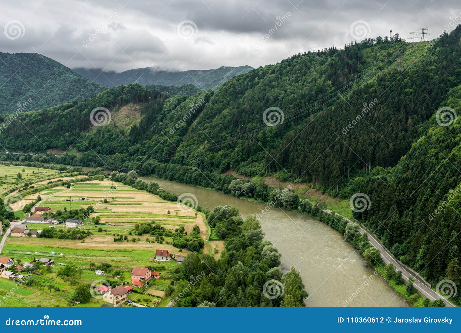 View on river Vah stock photo. Image of river, europe - 110360612