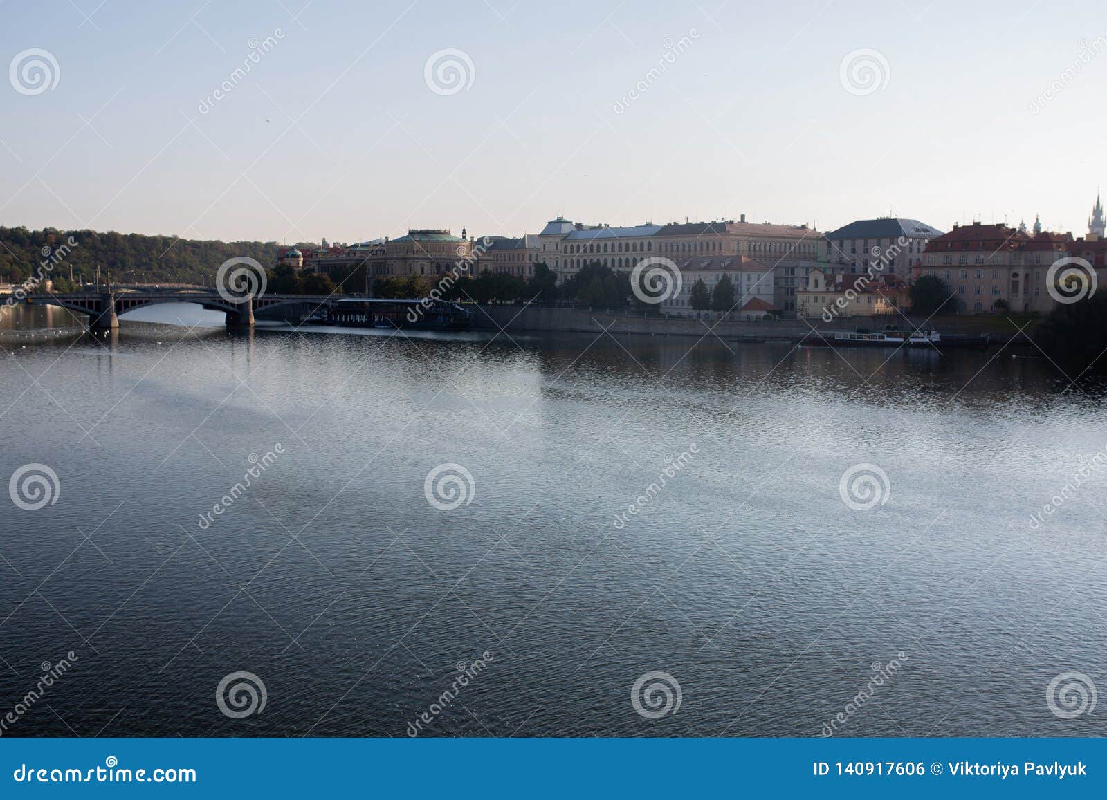 View of River Vltava in Prague in Autumn Stock Photo - Image of outdoor ...