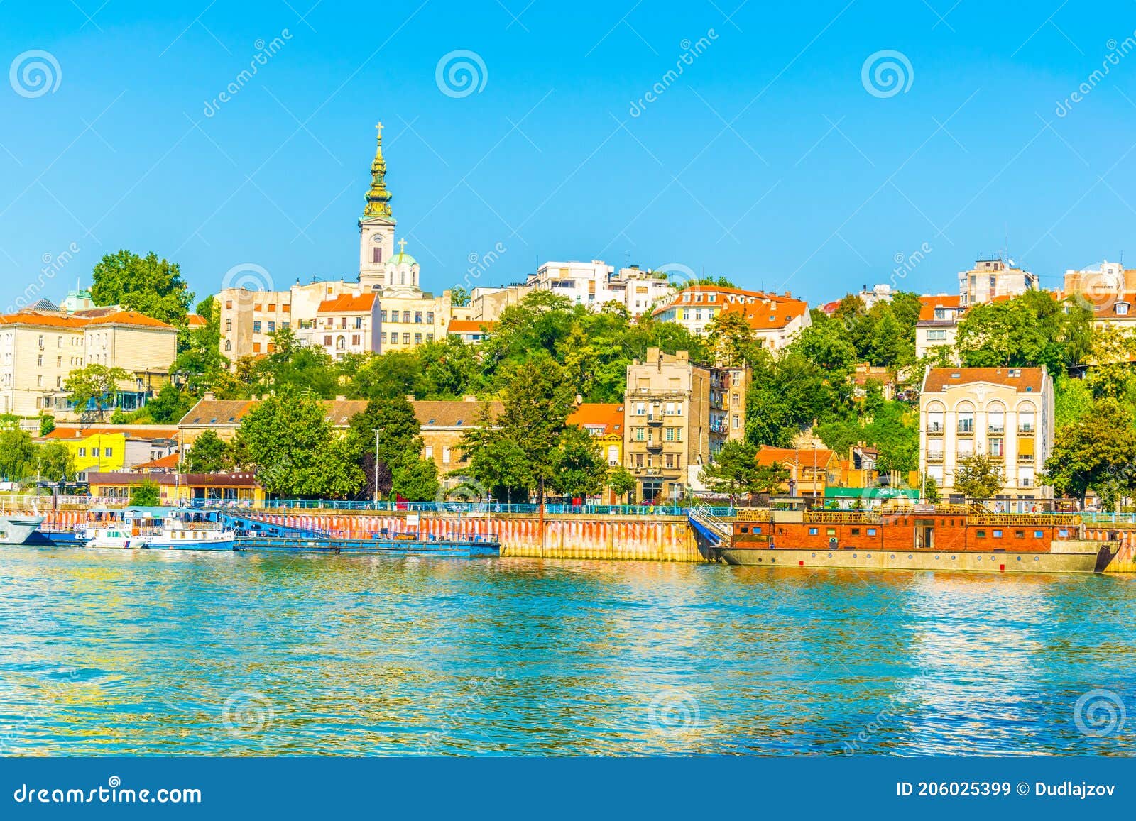 View of Riverside of Sava in Belgrade, Serbia Stock Image - Image of ...