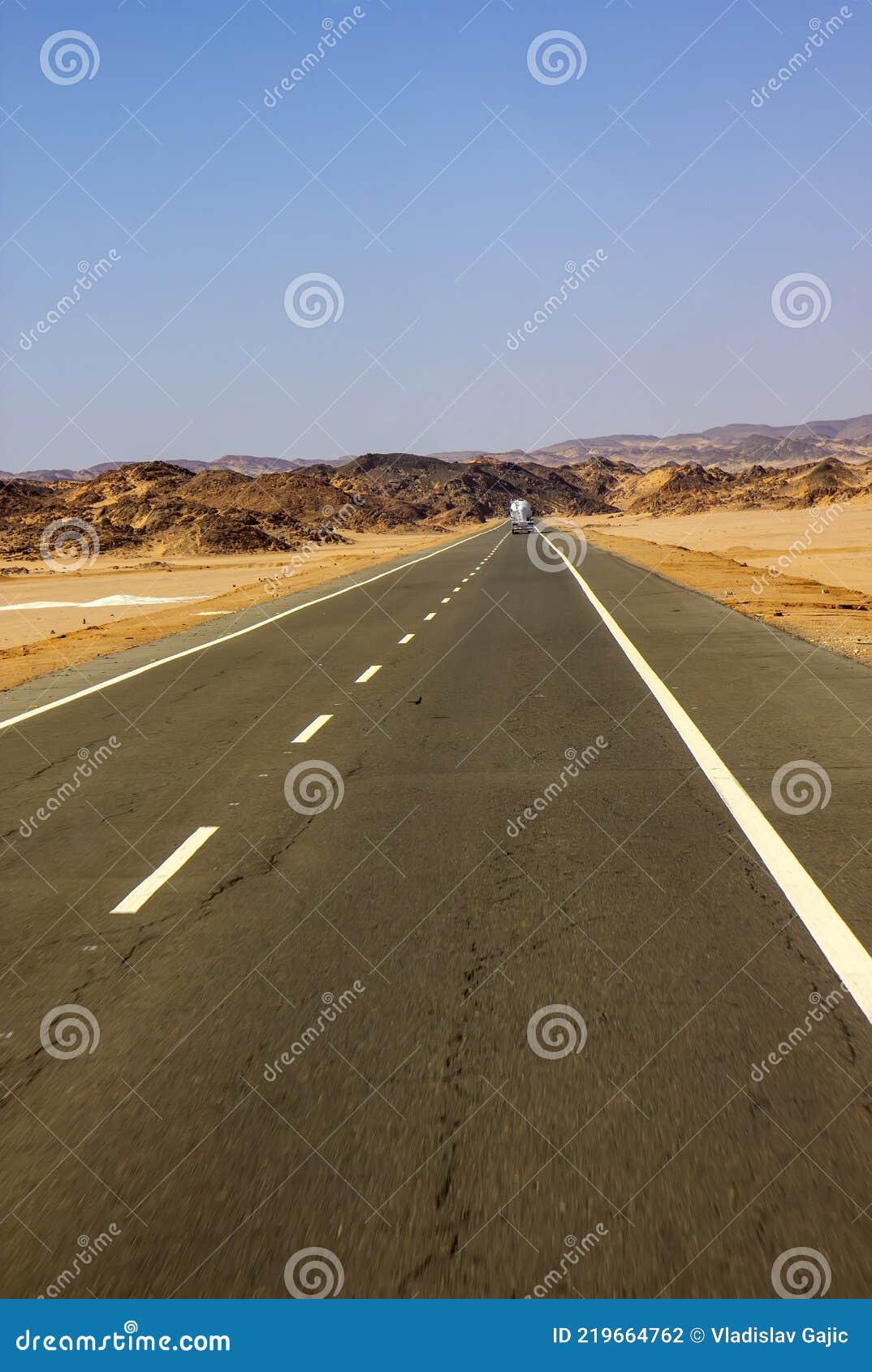 View of the Road - Egypt Stone Desert Stock Photo - Image of route ...
