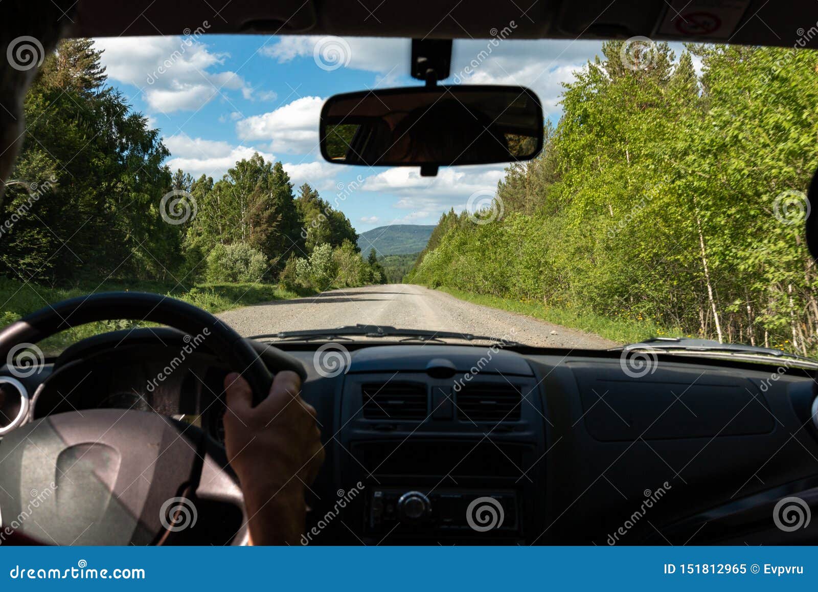 View of the Road through the Front Window of the Car Stock Image ...