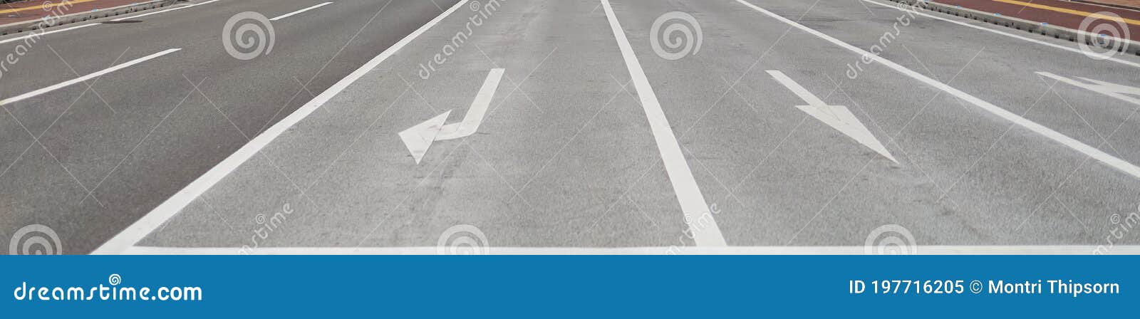 View of Road Lane with Arrow Sign Using for Background and Cover Page ...