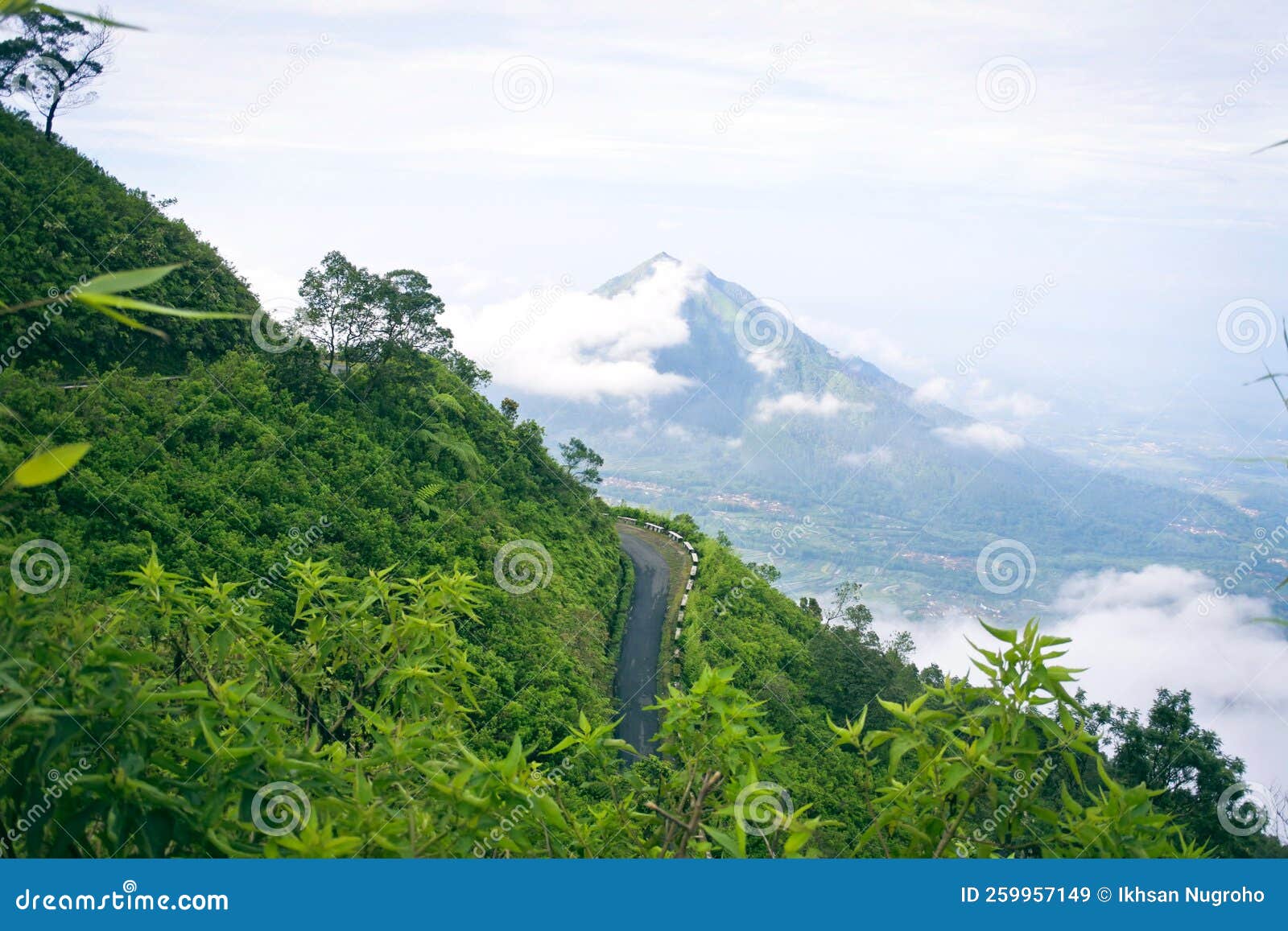 The View of the Road and the Mountain in Front of it Stock Image ...