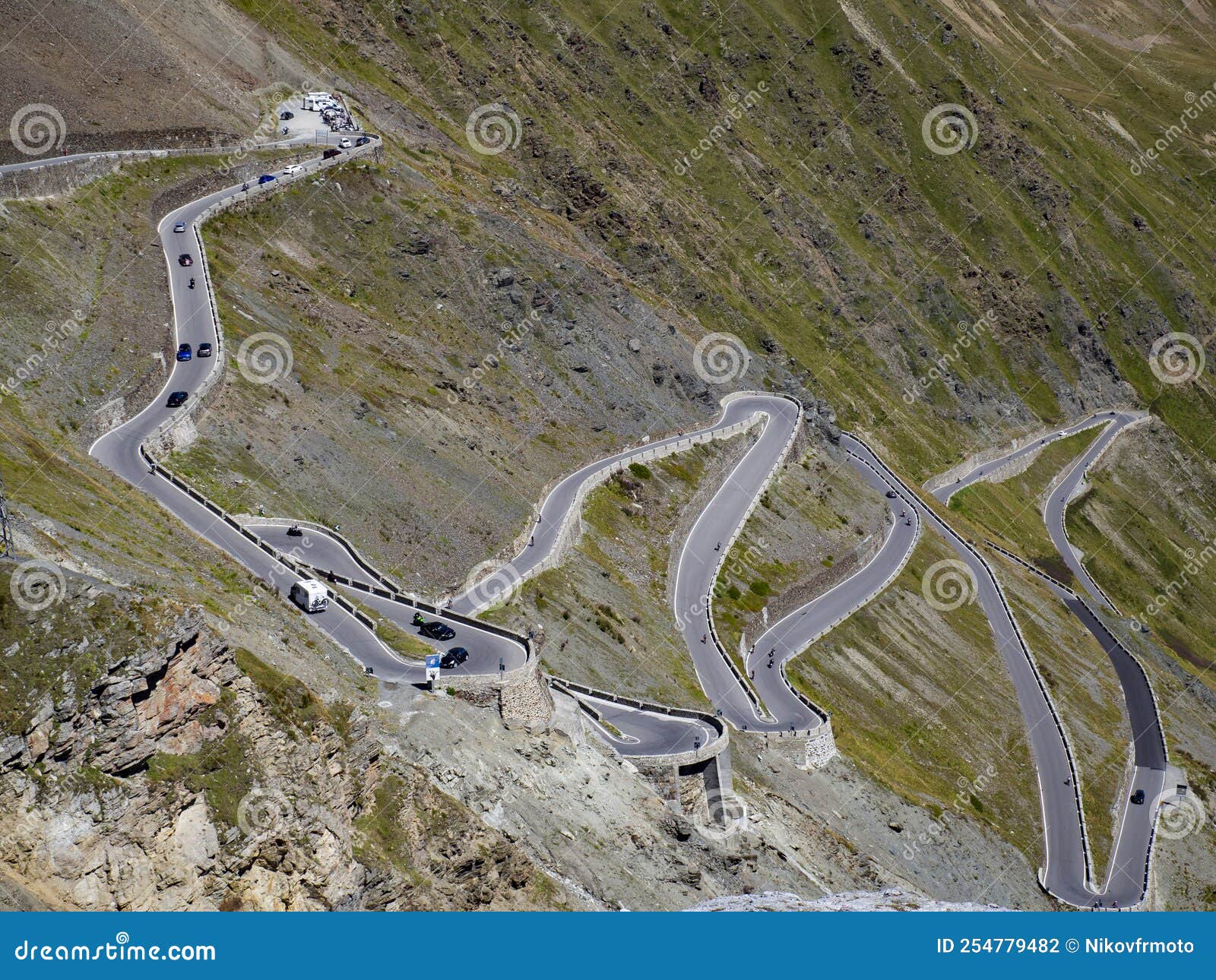 View of the Road of the Stelvio Pass Stock Photo - Image of experience ...