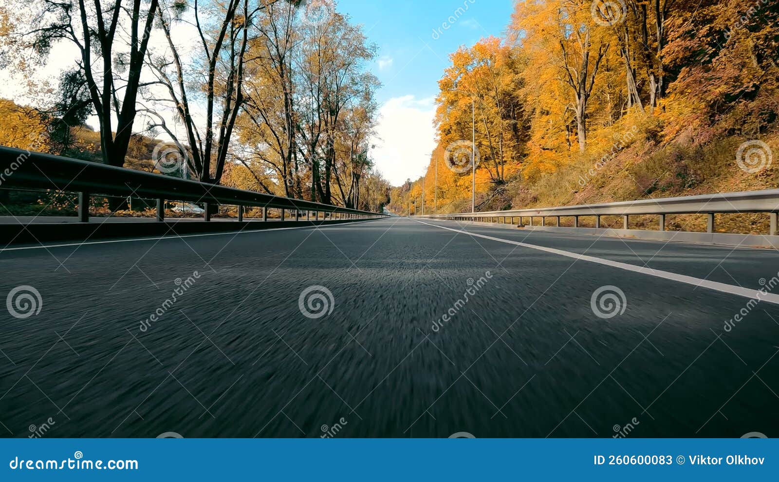 View of the Road from the Trunk of a Speeding Car. View of the Track ...