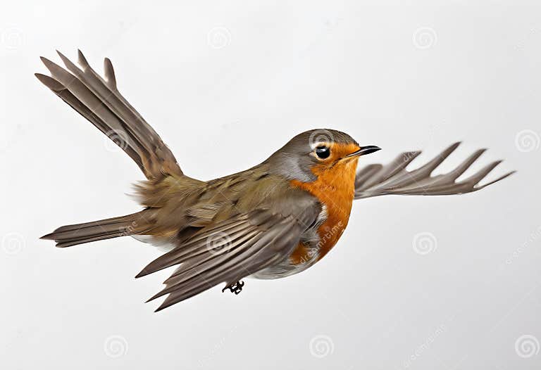 A View of a Robin in Flight Stock Illustration - Illustration of animal ...