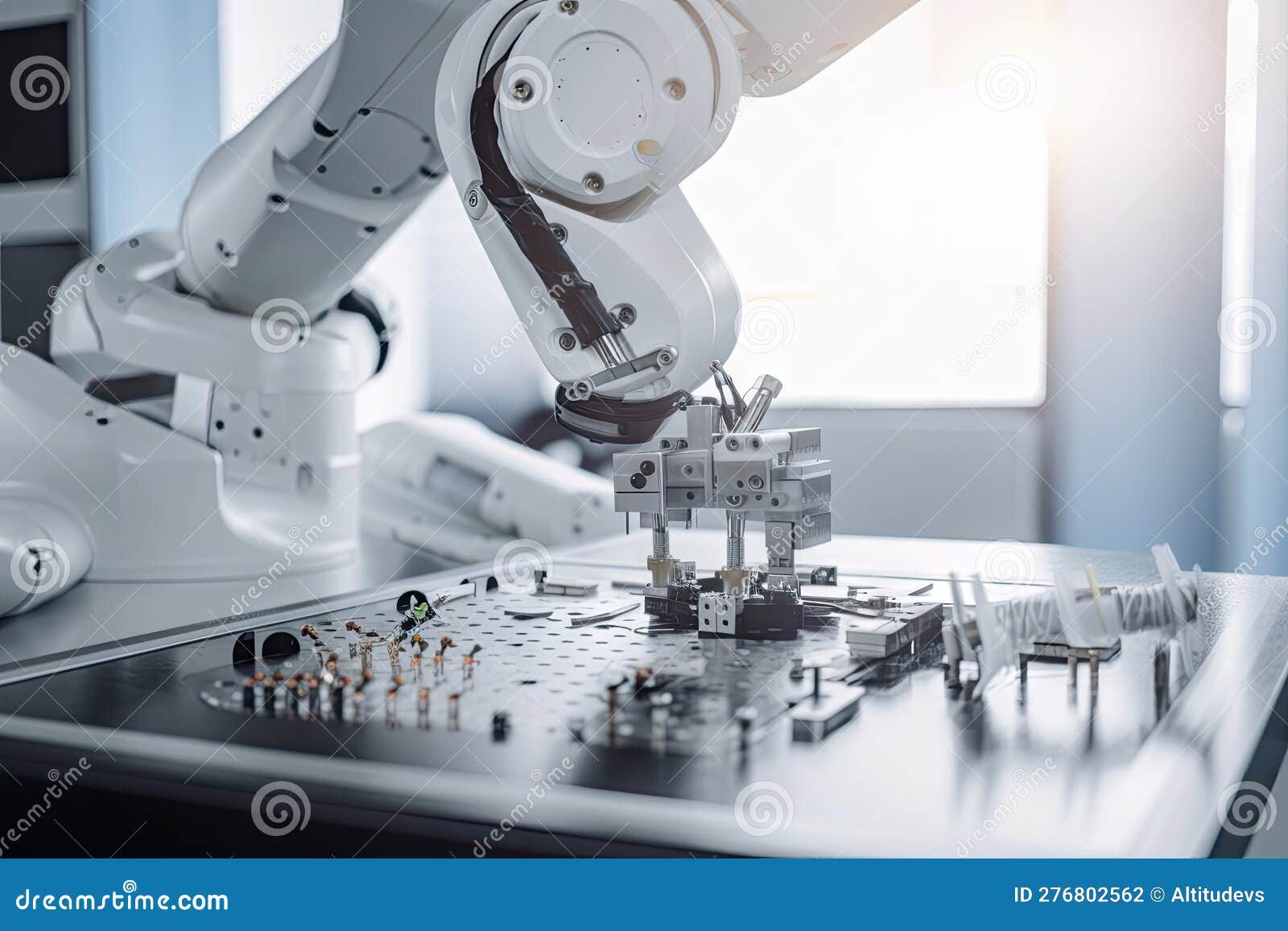 View of Robotic Arm Performing Precise and Intricate Assembly of ...