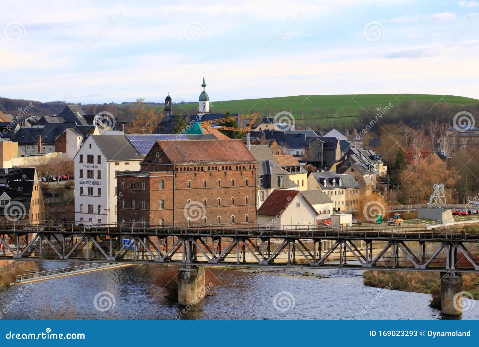 View of Rochlitz in Germany/Europe with Zwickauer Mulde River Editorial ...