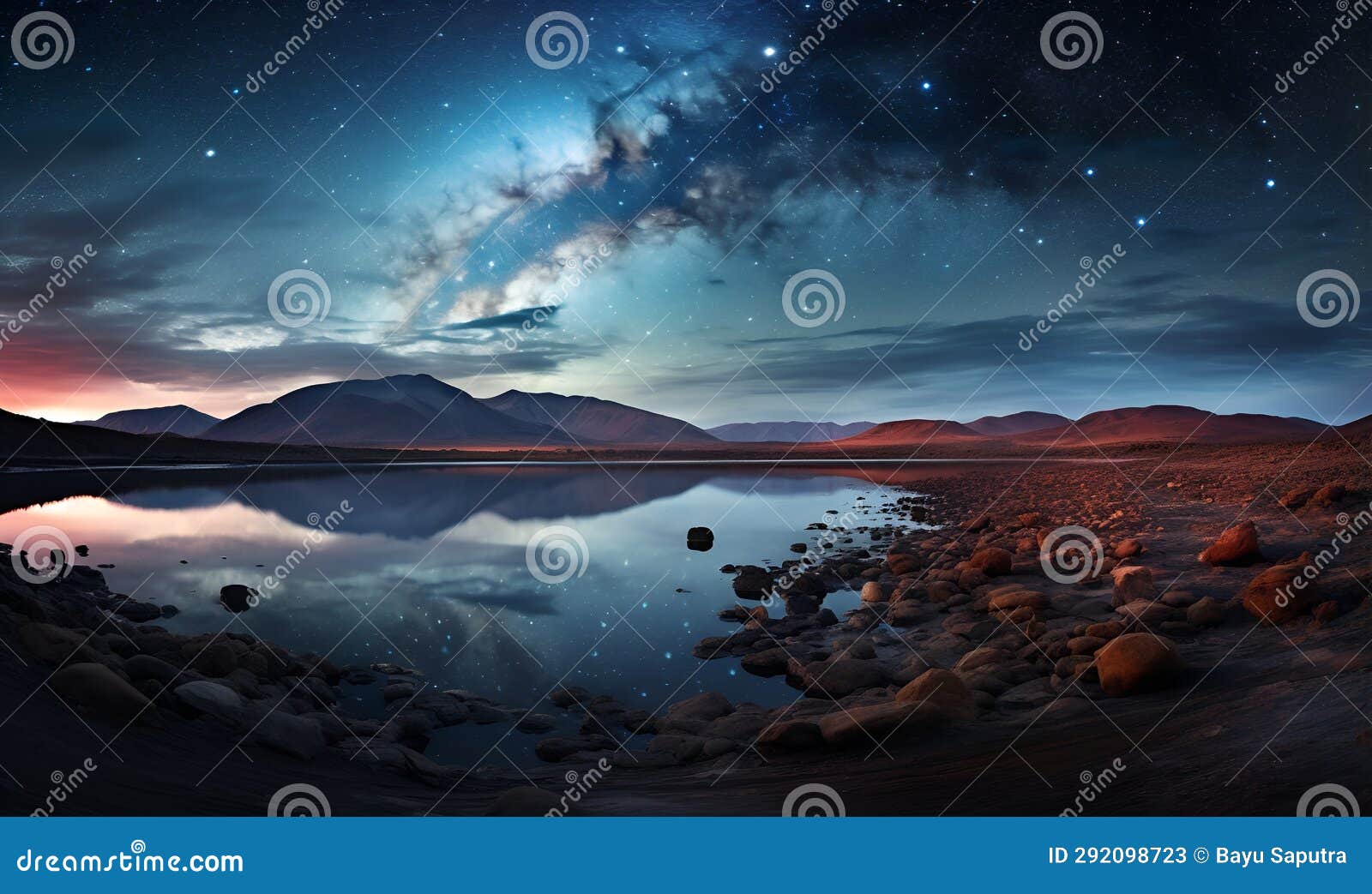 View of Rock Lake with Beautiful Arctic Sky, Ai Generative Stock ...