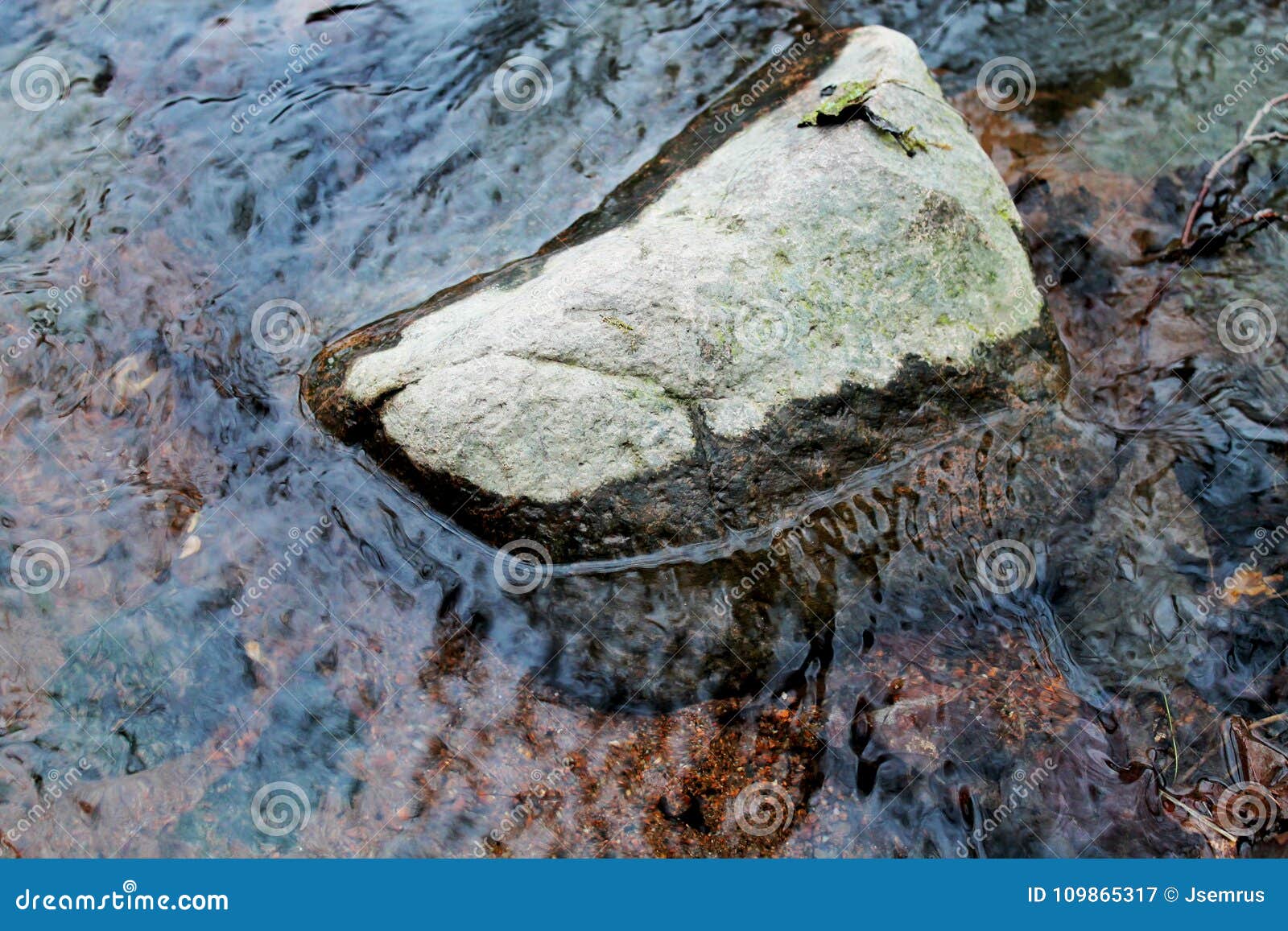 A rock in a river stock image. Image of rough, nature - 109865317