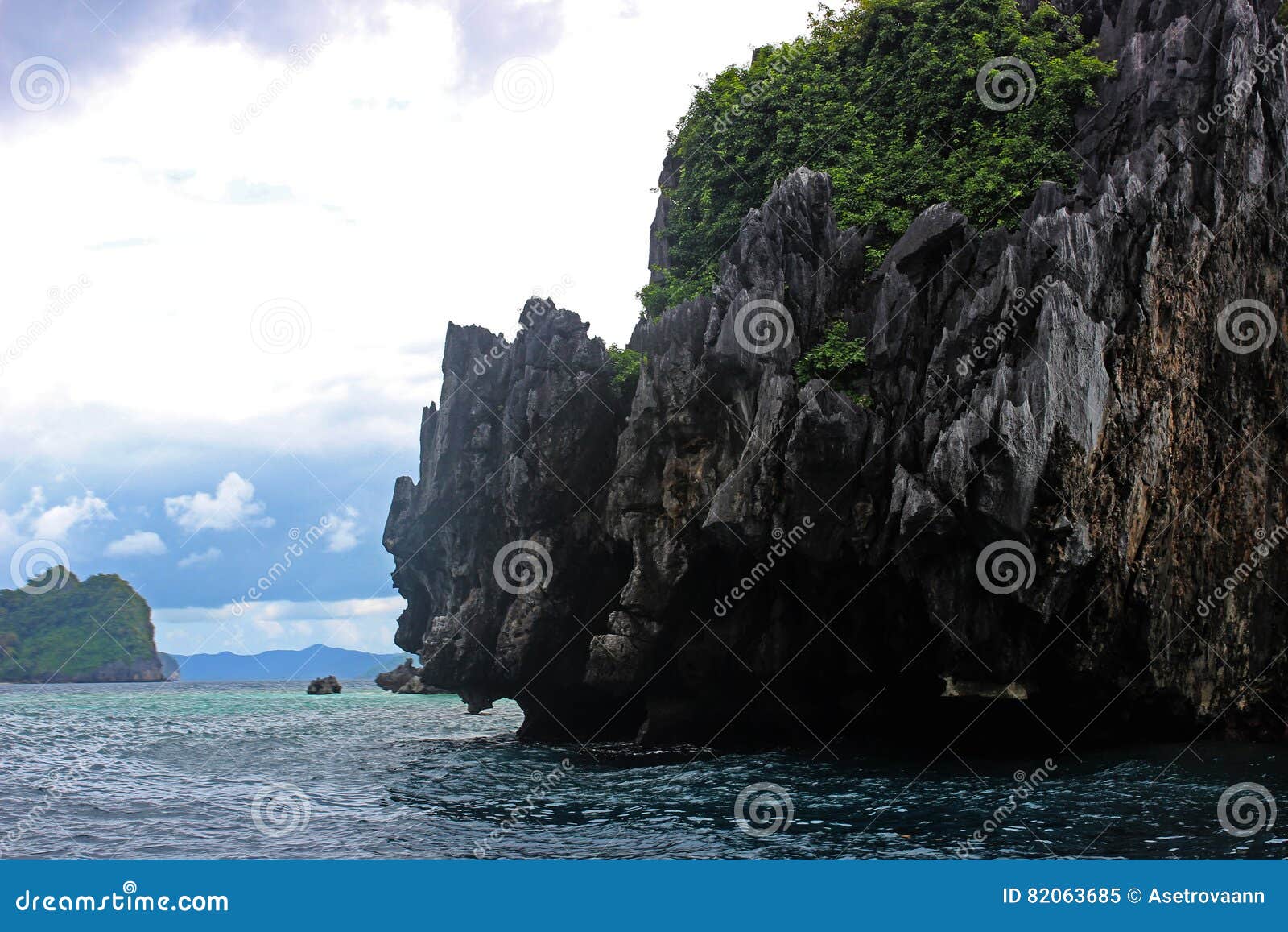 View on Rocks in the Sea by El Nido in Philippines Stock Image - Image ...