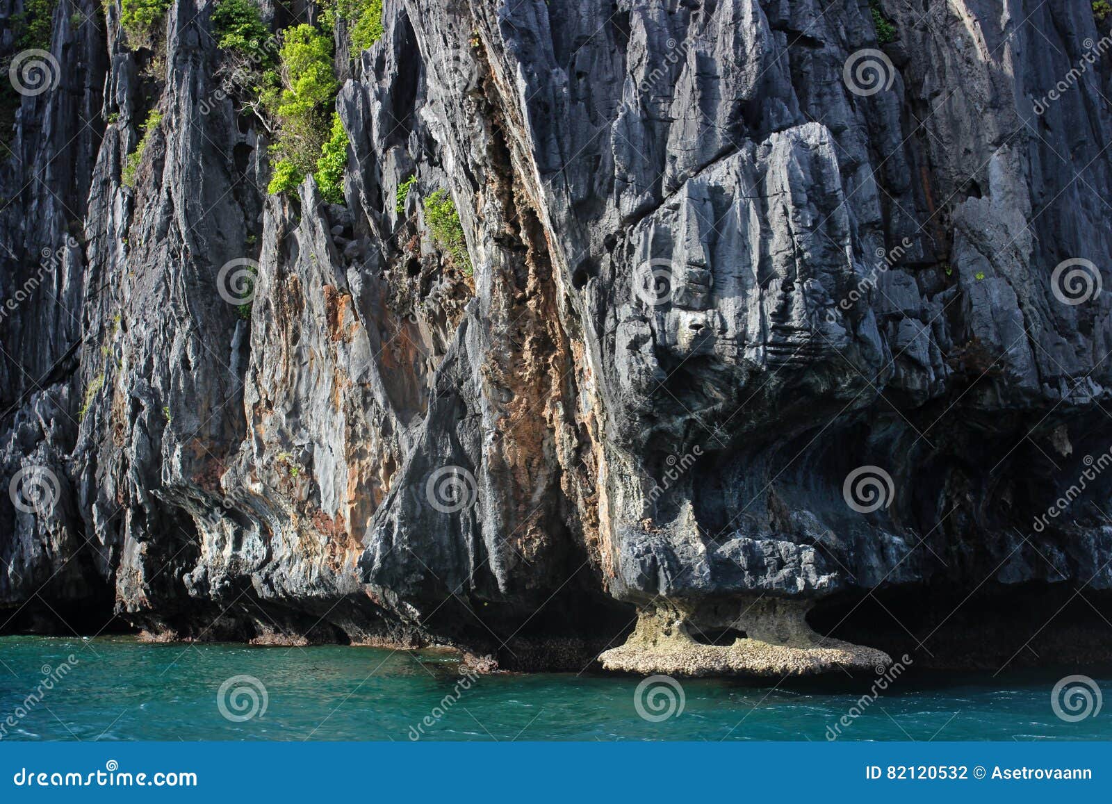 View on Rocks in the Sea by El Nido in Philippines Stock Photo - Image ...