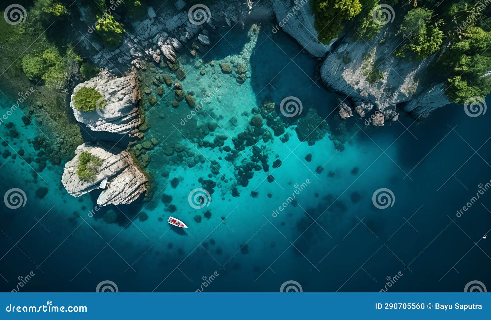 View of the Rocky Coastline View from Above, Ai Generative Stock ...