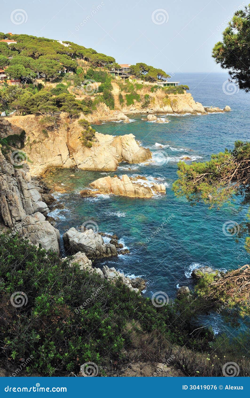 View of the Rocky Shore of the Mediterranean Sea Stock Photo - Image of ...