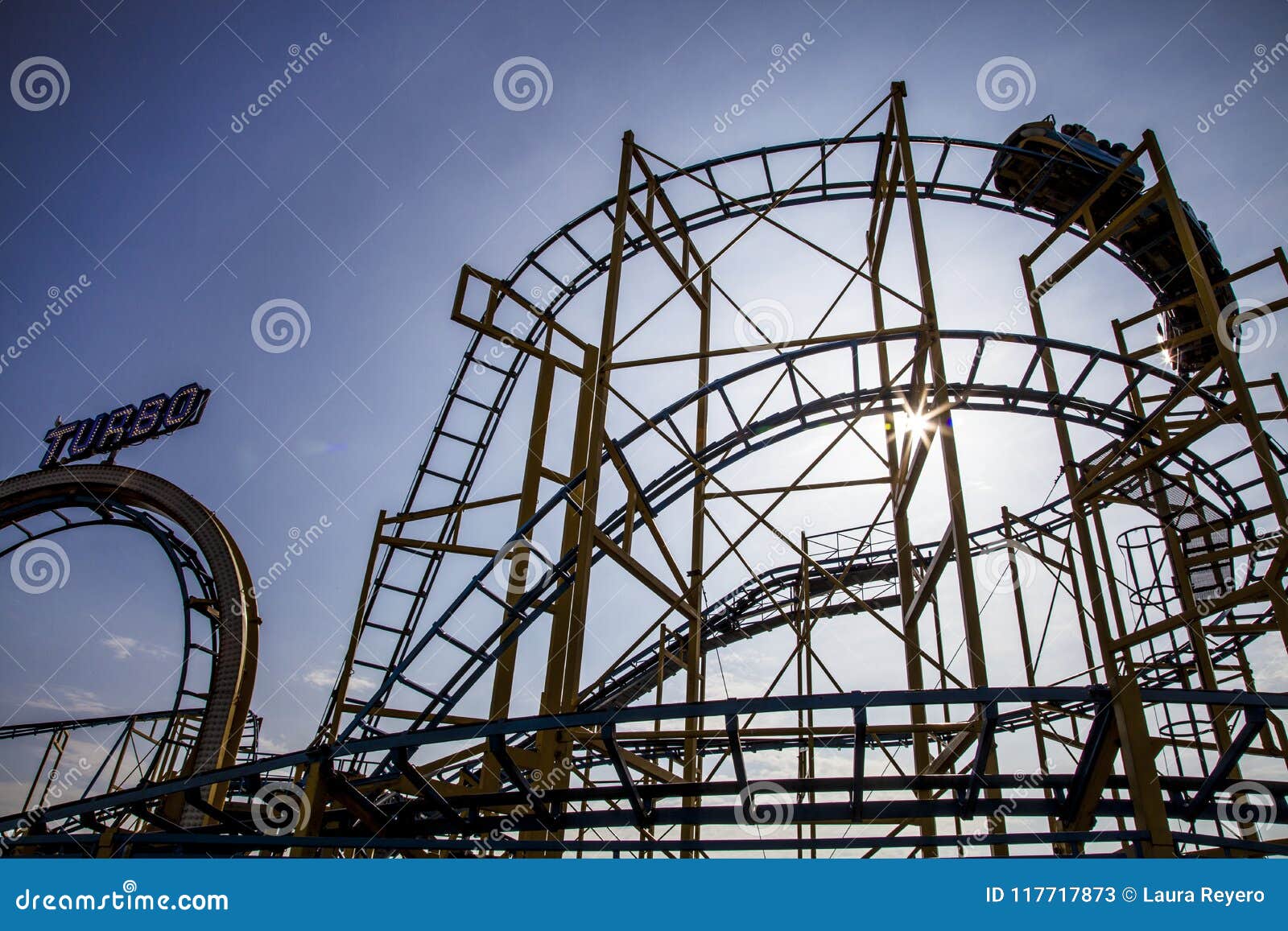 View of a roller coaster editorial stock photo. Image of amusement ...