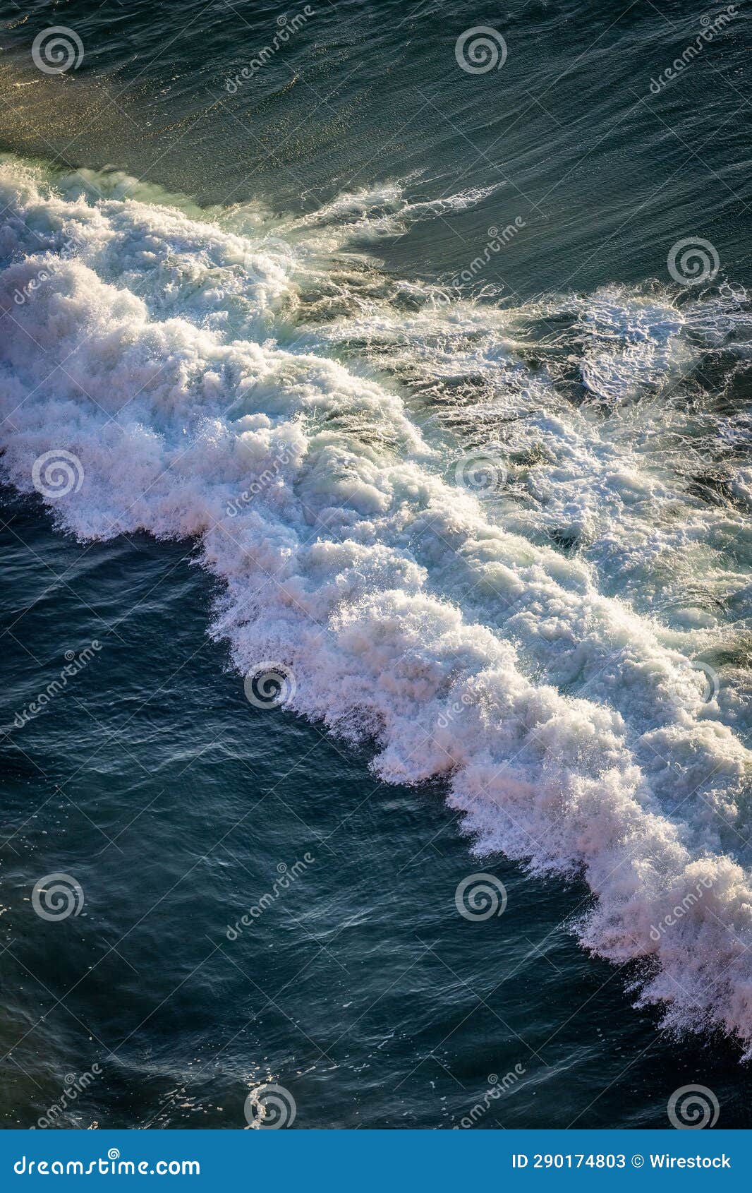 View of the Rolling Ocean Wave Reflecting the Warm Sunlight Stock Image ...