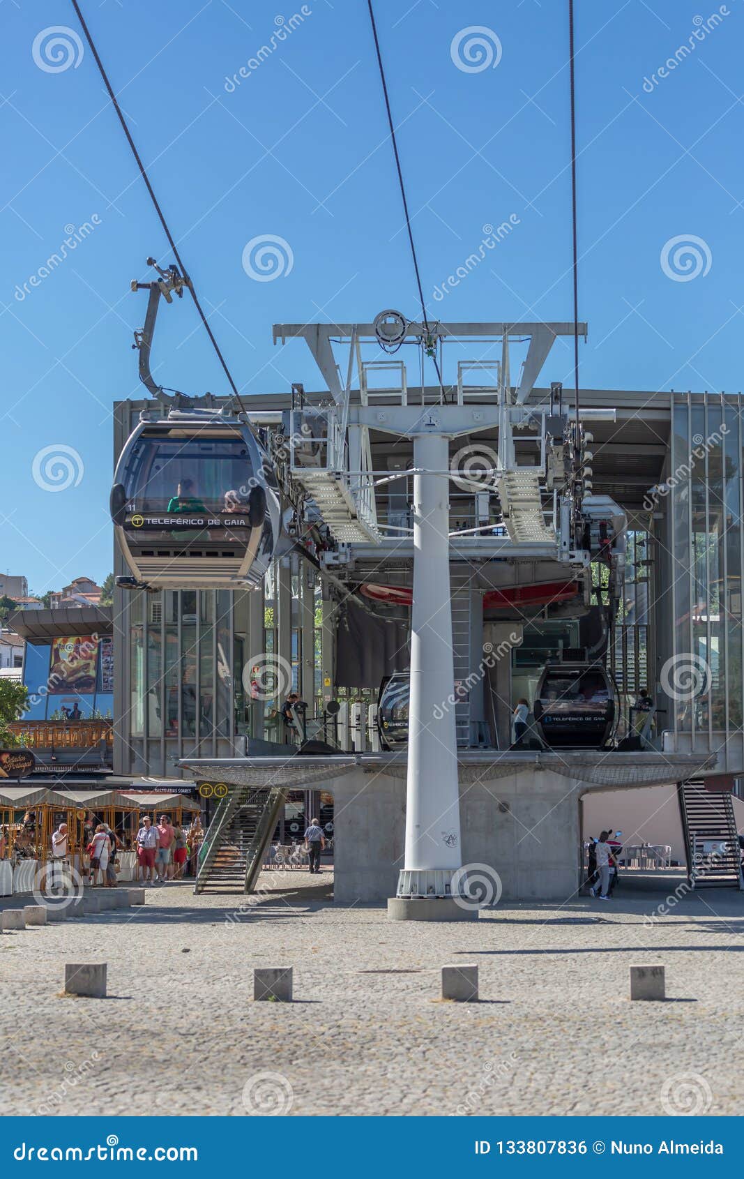 View of Rolling System and Cable Fixing of Cable Car or Aerial Tramway ...