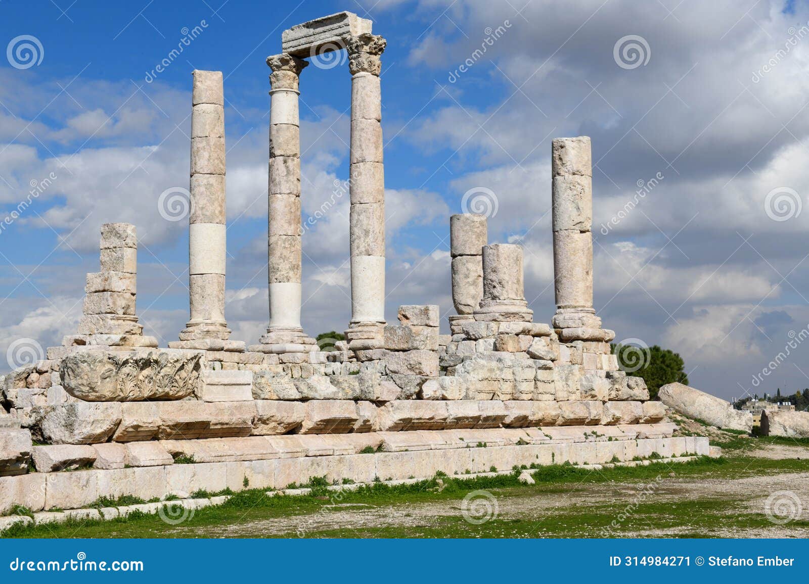 View at the Roman Citadel at Amman in Jordan Stock Image - Image of ...