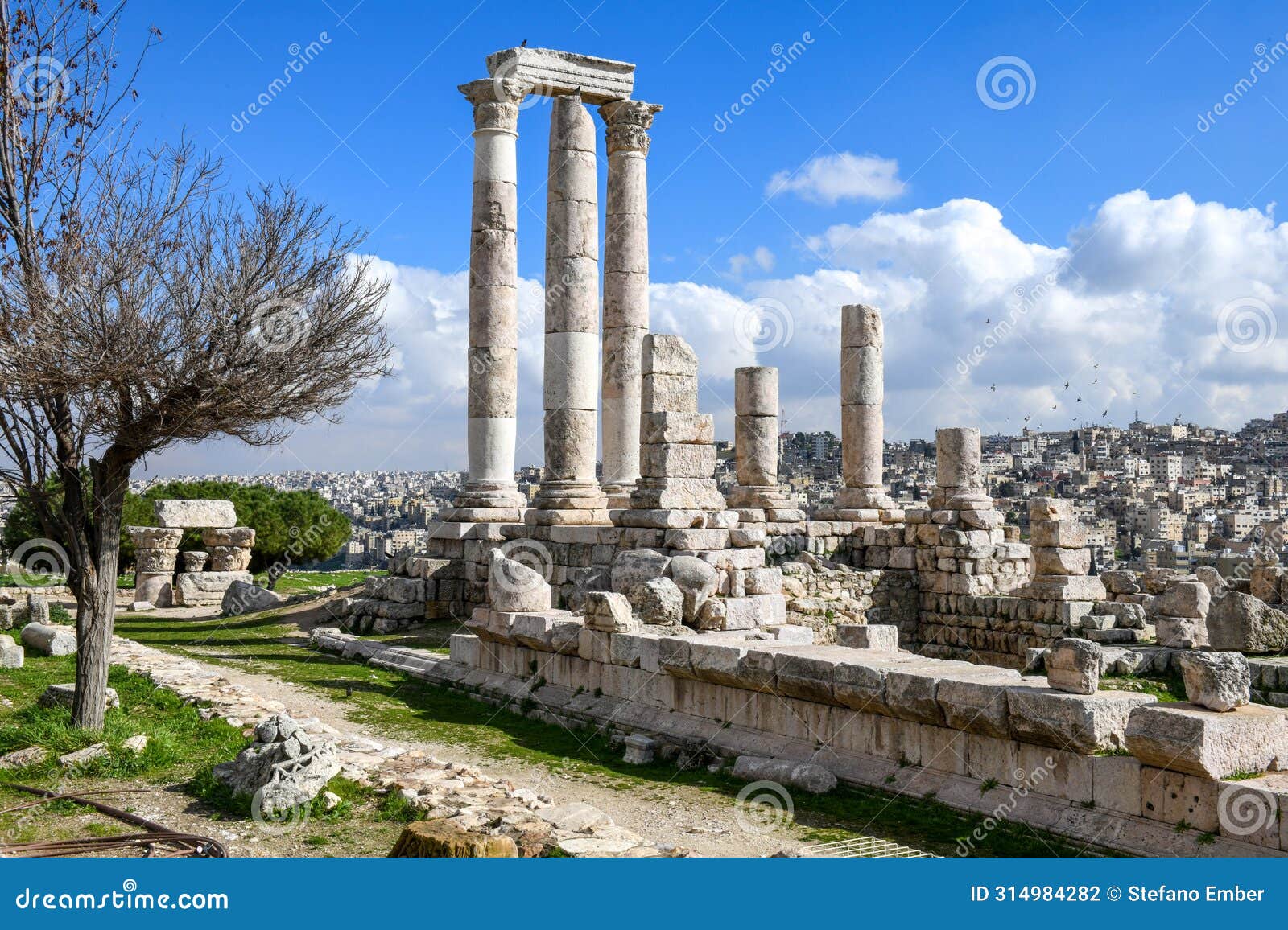 View at the Roman Citadel at Amman in Jordan Stock Photo - Image of ...