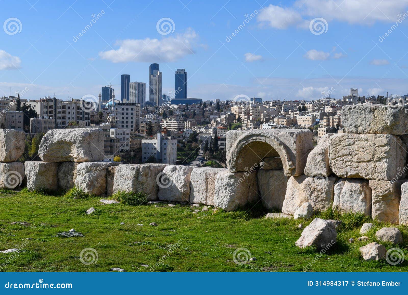 View at the Roman Citadel at Amman in Jordan Stock Image - Image of ...