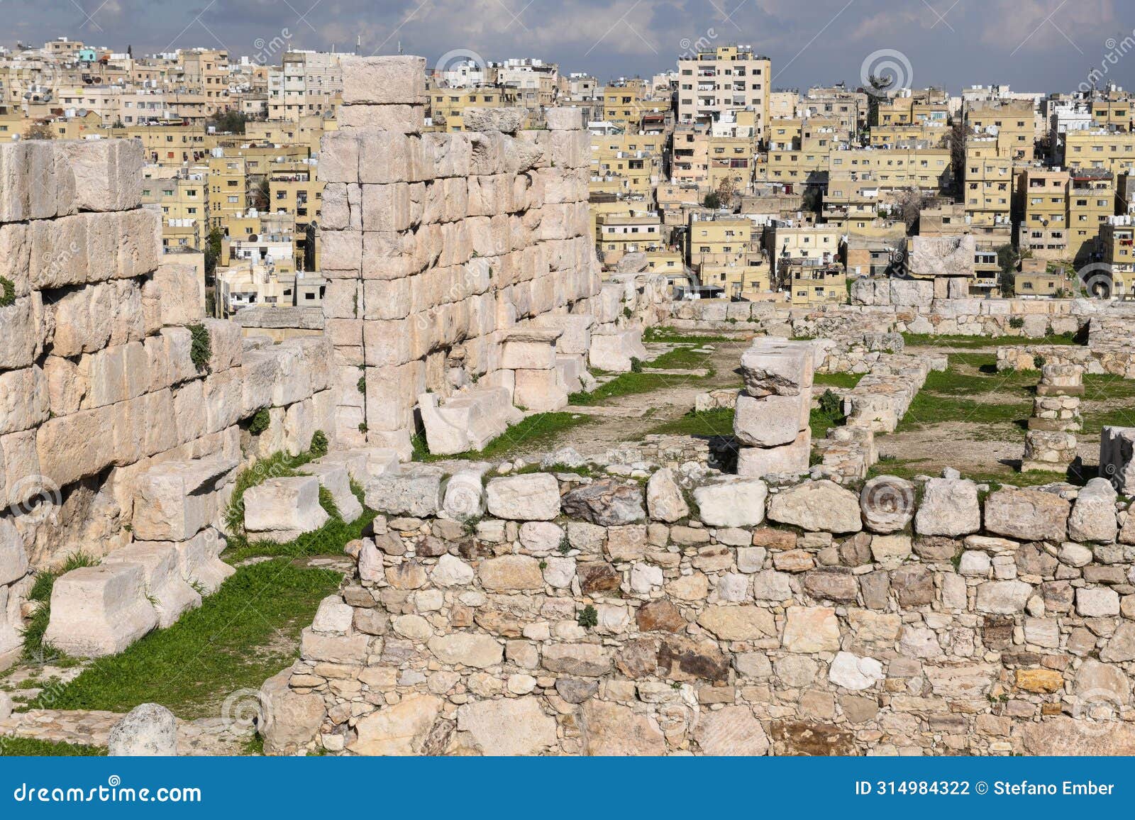 View at the Roman Citadel at Amman in Jordan Stock Photo - Image of ...