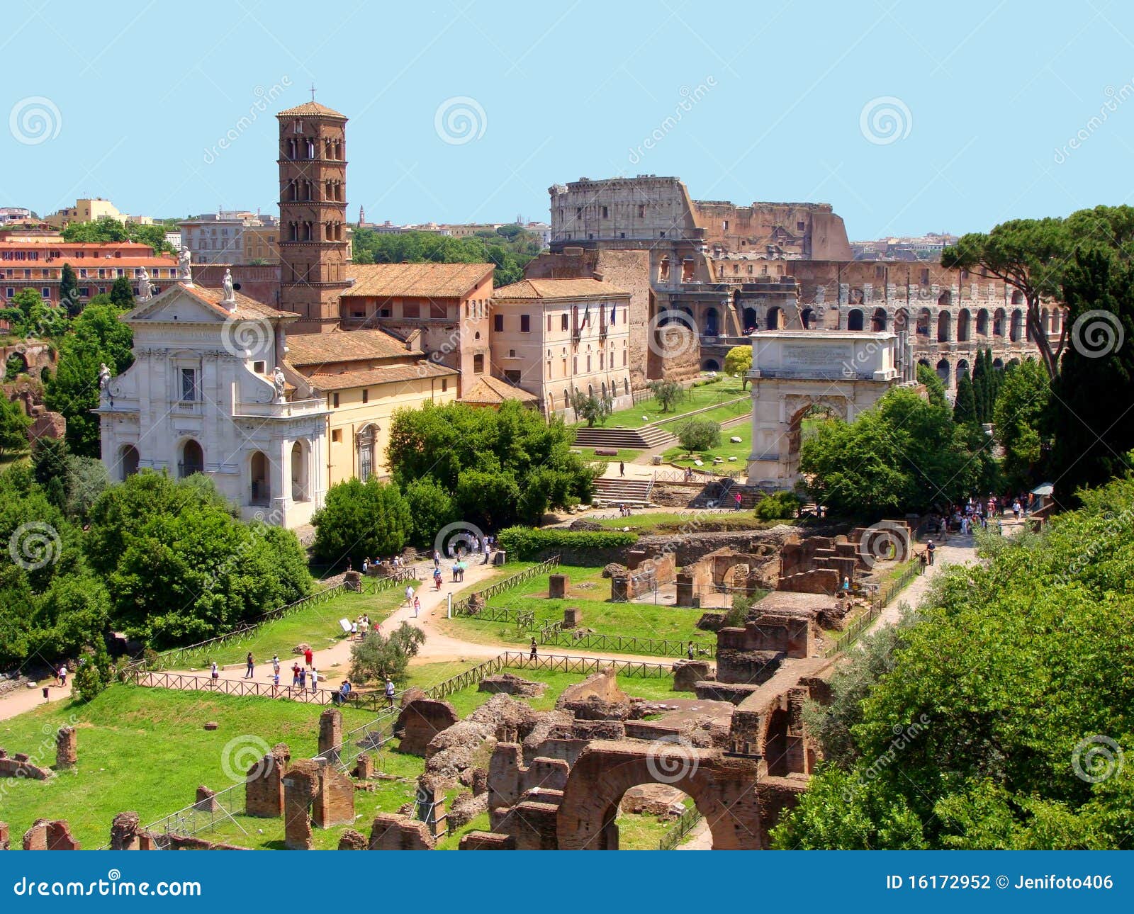 View of the Roman Forum stock photo. Image of panorama - 16172952