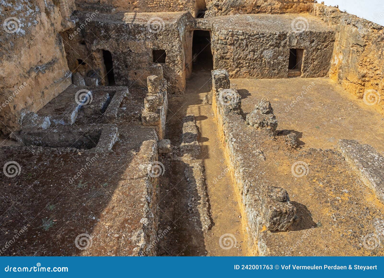 View of the Roman Necropolis Stock Image - Image of place, graveyard ...