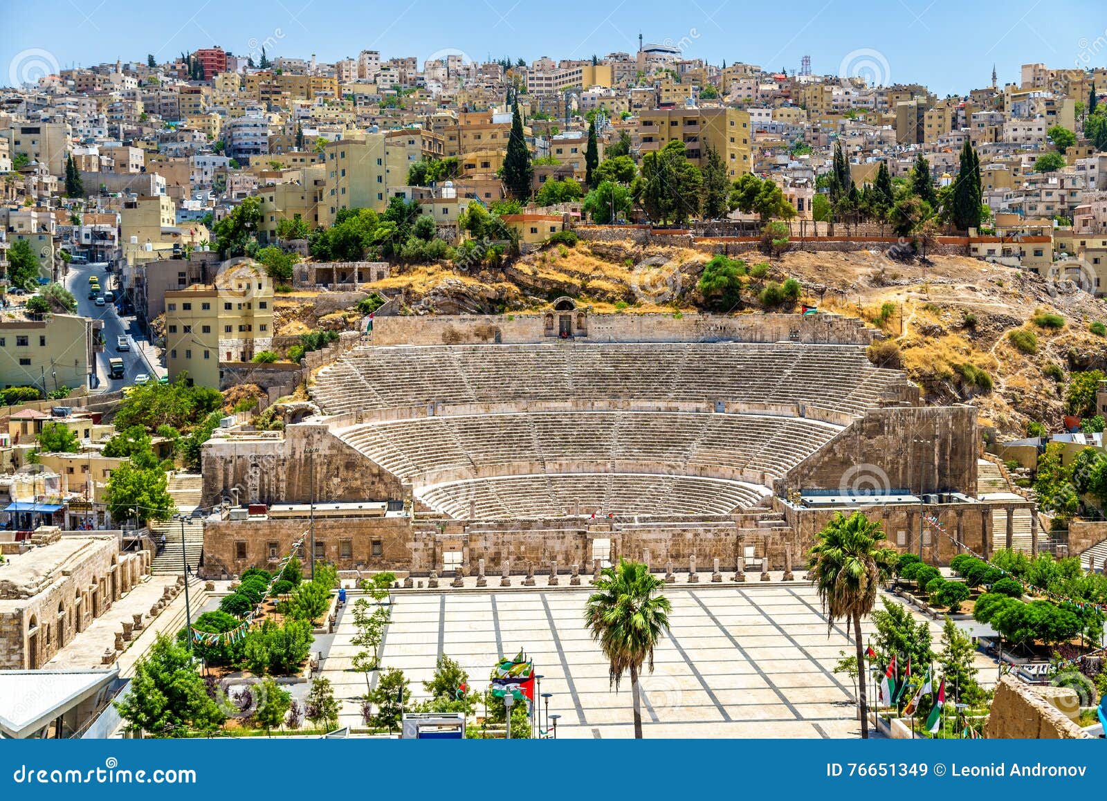 View on Roman Theater in Amman Stock Image - Image of capital, city ...