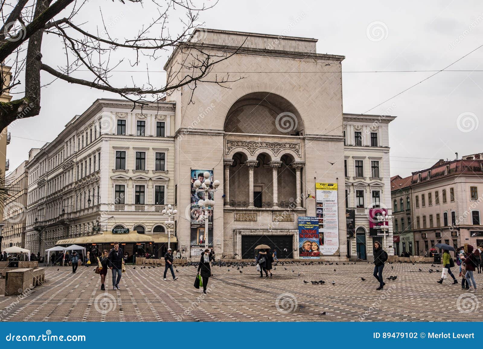 View of Romanian National Opera from the Main Square in Timisoara ...