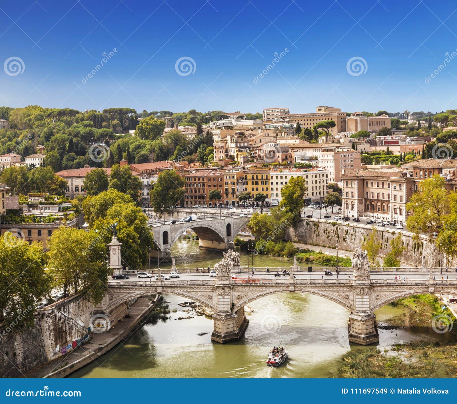 The View on Rome from the Castel Sant`angelo, Italy Stock Image - Image ...