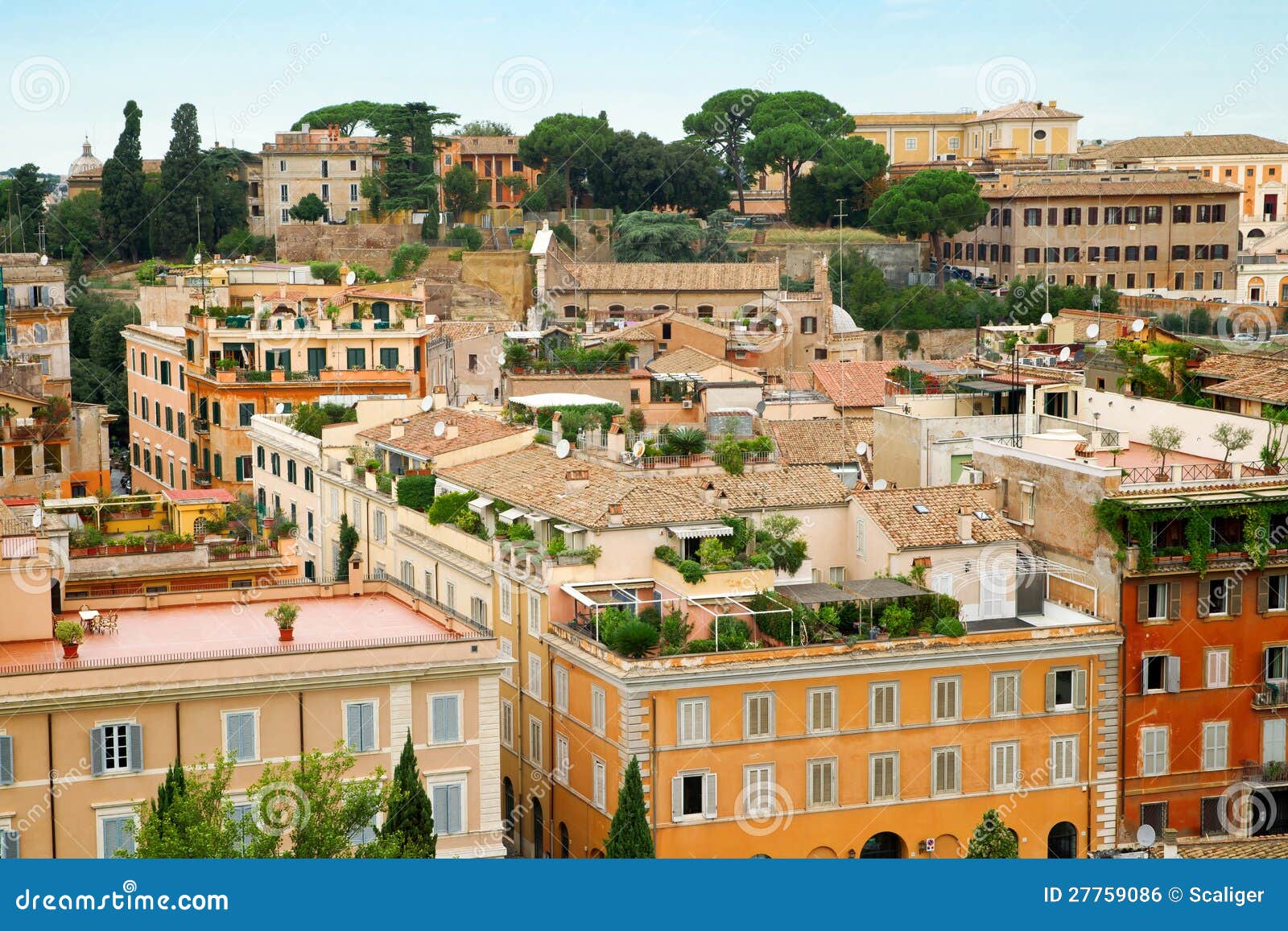 View of Rome cityscape stock photo. Image of tree, garden - 27759086